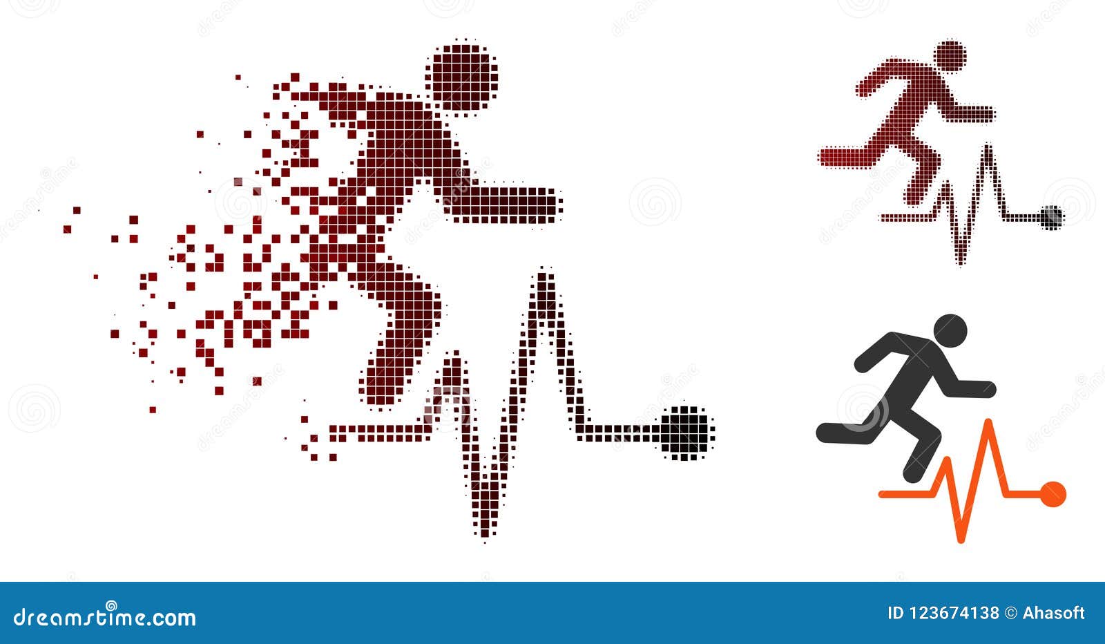 Sparkle Pixel Halftone Running Man Pulse Icon Stock Vector ... Sparkle Pixel Halftone Running Man Pulse Icon Stock Vector ...