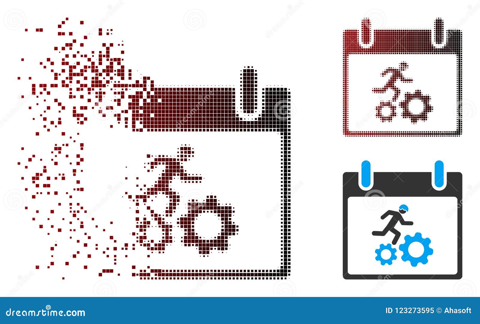 Sparkle Pixel Halftone Running Worker Calendar Day Icon Stock Vector ... Sparkle Pixel Halftone Running Worker Calendar Day Icon Stock Vector ...