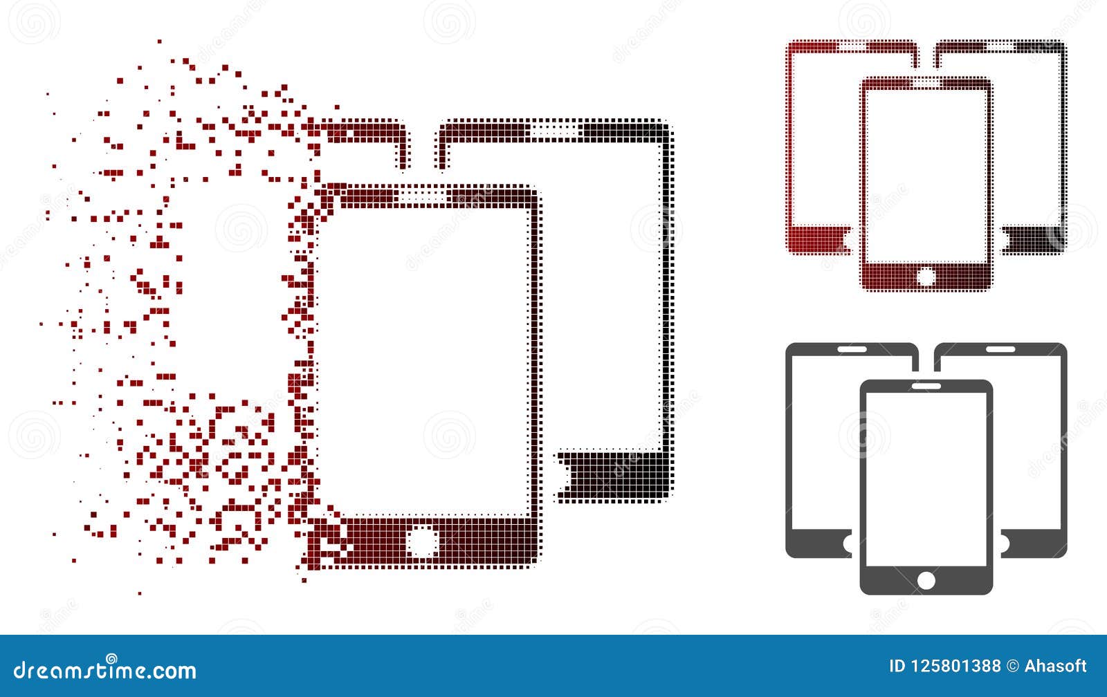 Sparkle Pixelated Halftone Mobile Phones Icon Stock Vector ...