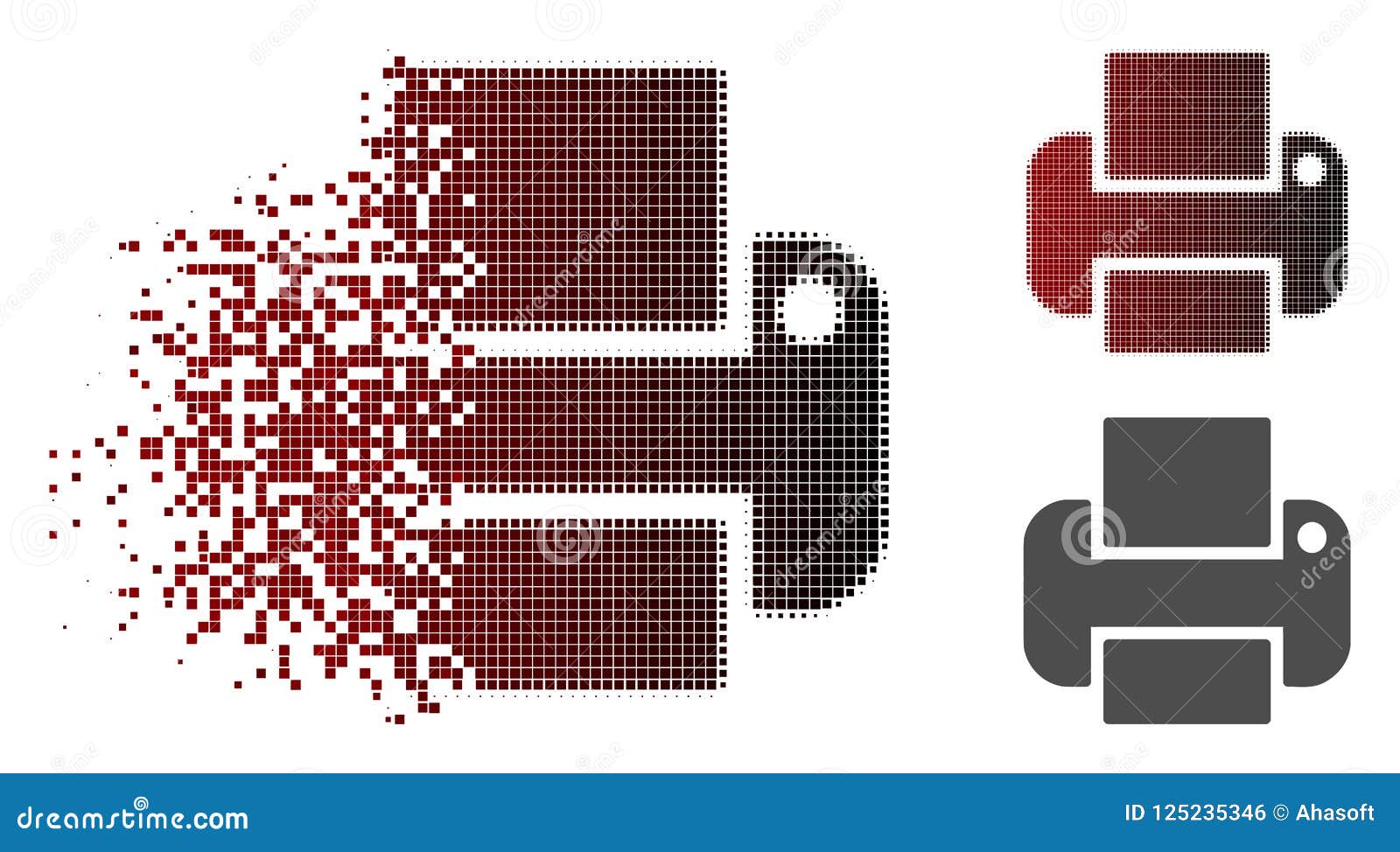 Sparkle Pixelated Halftone Printer Icon Stock Vector - Illustration of ...