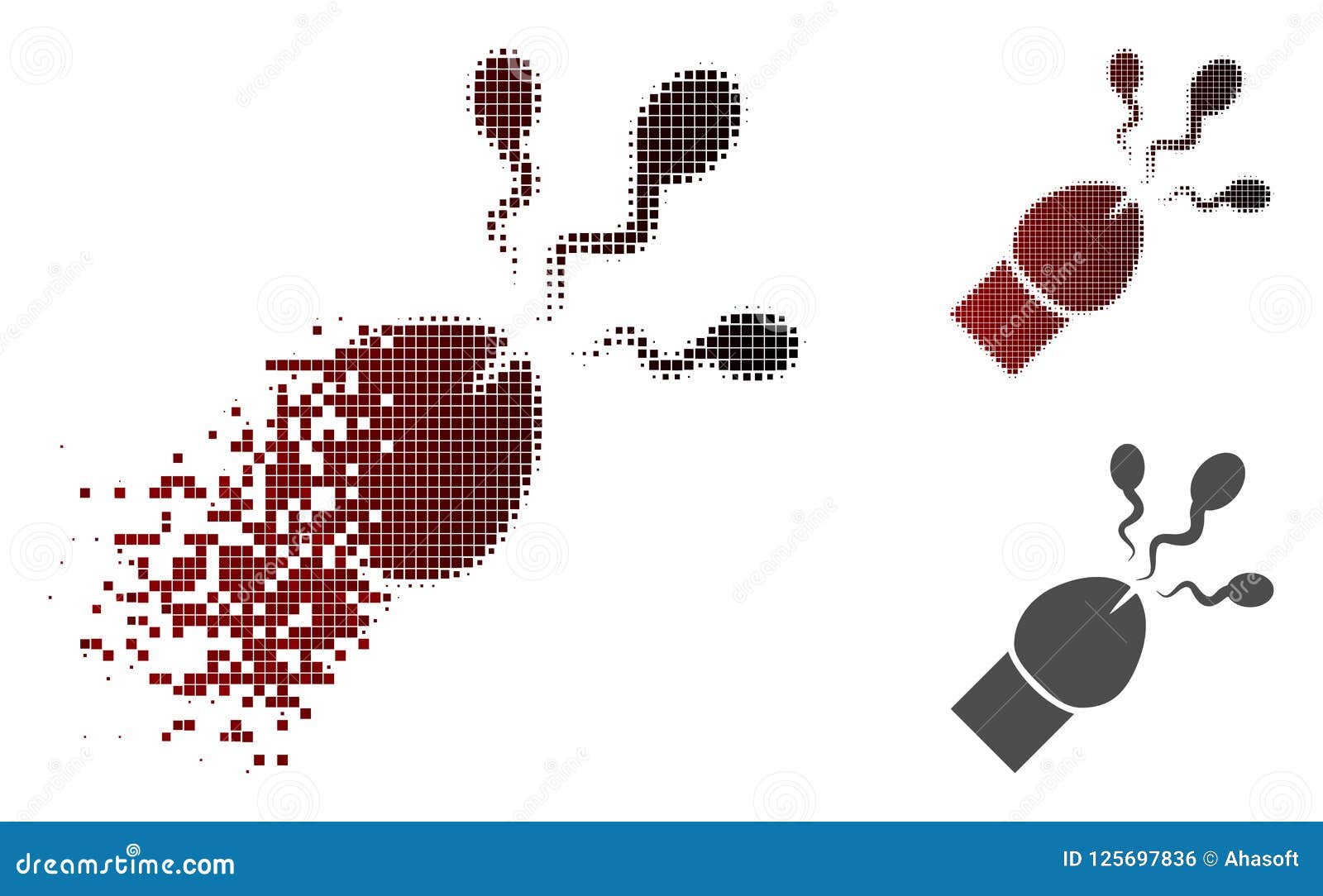 Sparkle Pixelated Halftone Sperm Icon Stock Vector - Illustration of ...