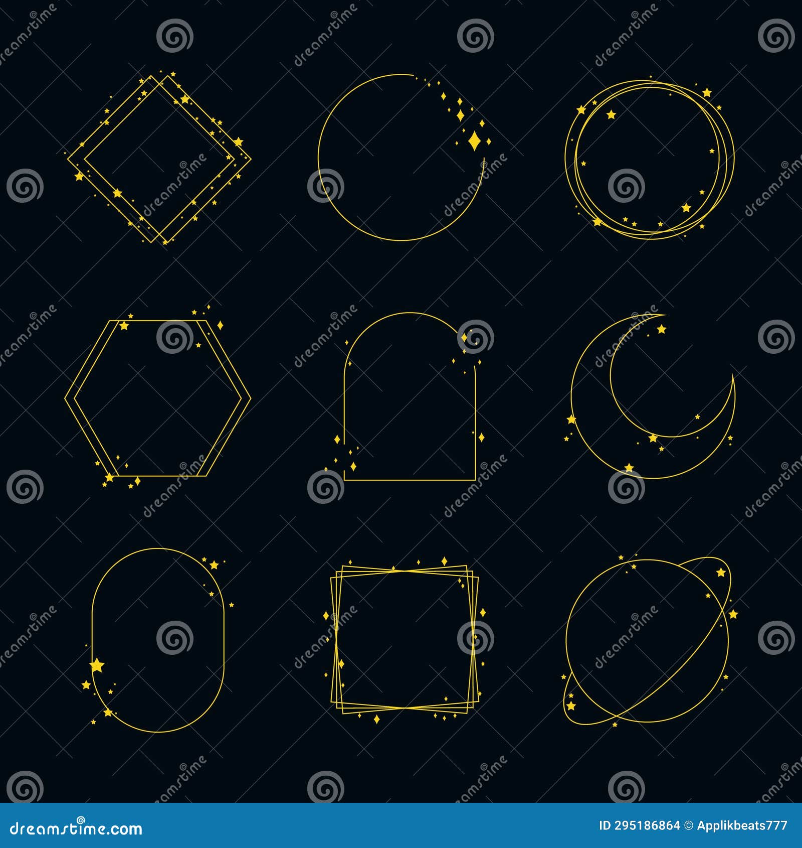 Sparkle Star Abstract Shapes Frame for Decoration. Abstract Frames and ...