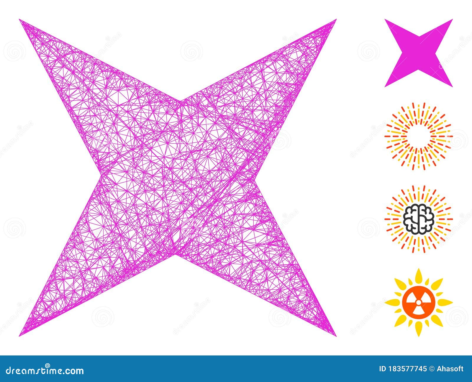 Sparkle Star Web Vector Mesh Illustration Stock Image - Image of ...