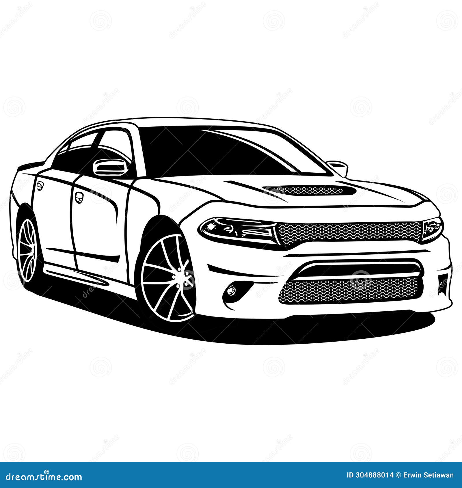Sparkle Super Cool and Elegant Car Black and White Vector Stock Vector ...
