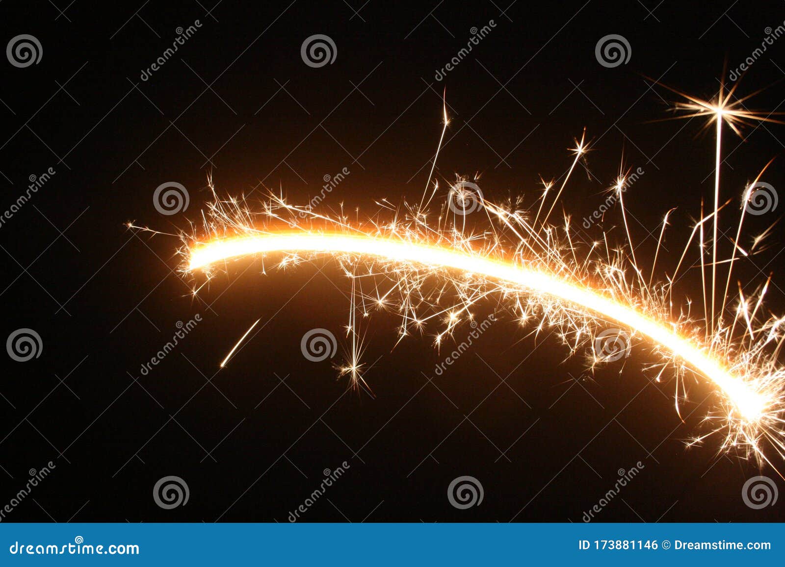 Sparkler on Black Background Stock Photo - Image of xmas, christmas ...