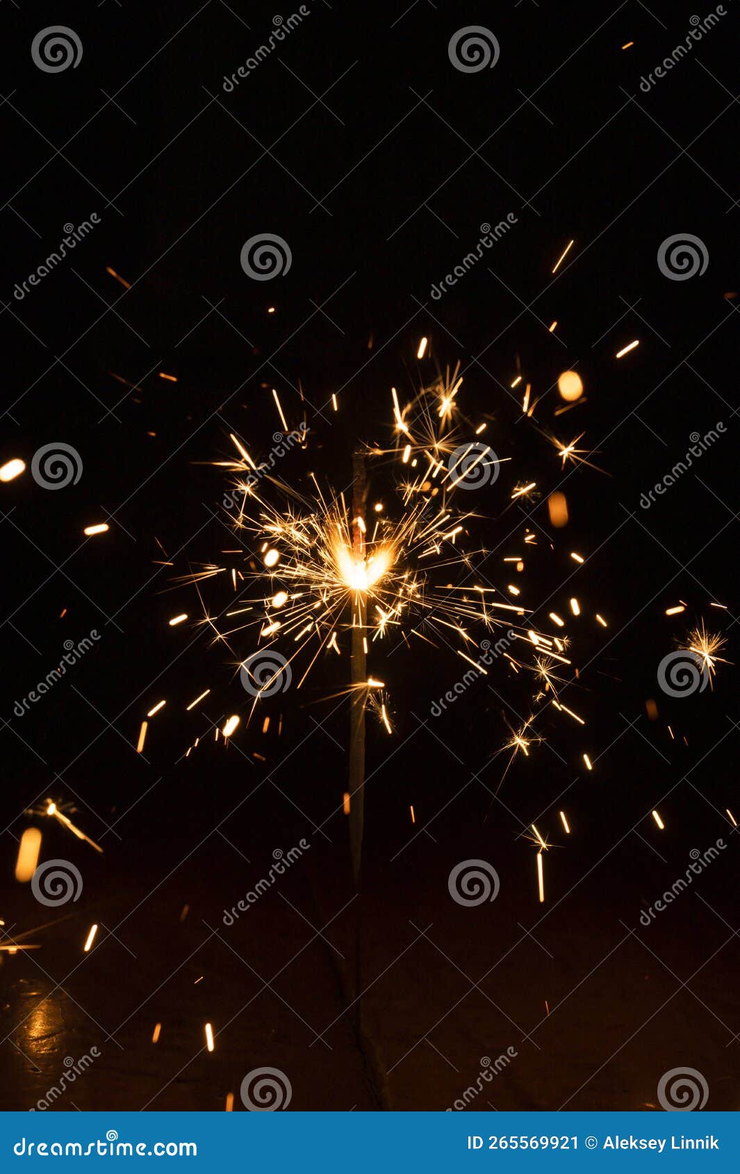 Sparkler burns in the dark stock image. Image of night - 265569921