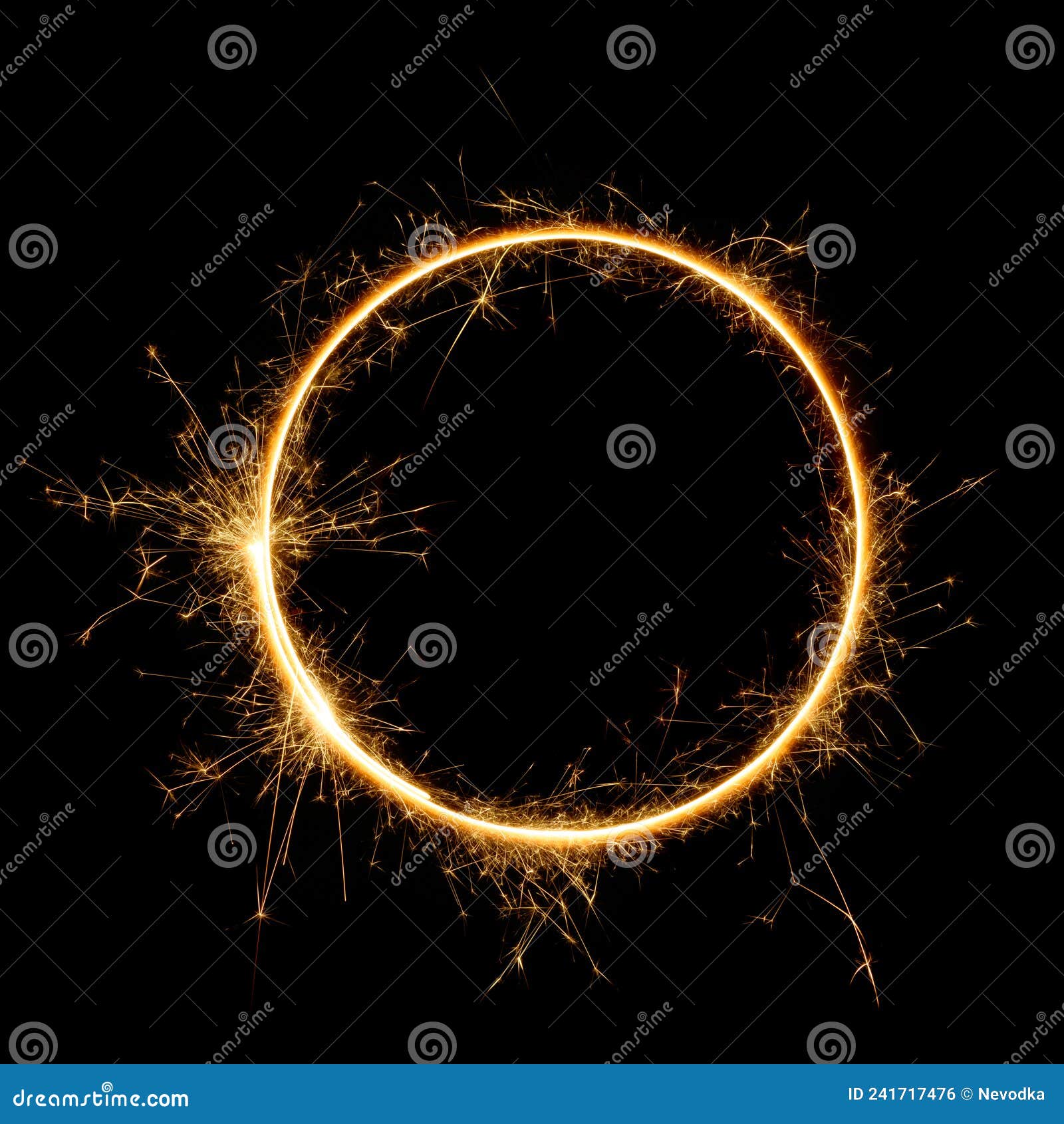 Sparkler Circle Shape Burning Bengal Fire Round Letter O Number Zero