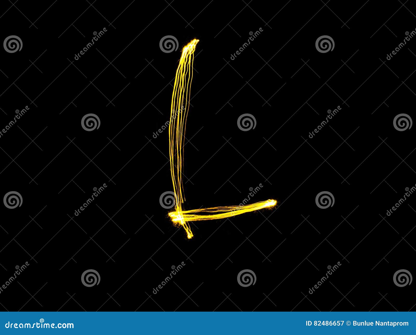 Sparkler Firework Light Alphabet L Capital Letters at Night Ba Stock ...