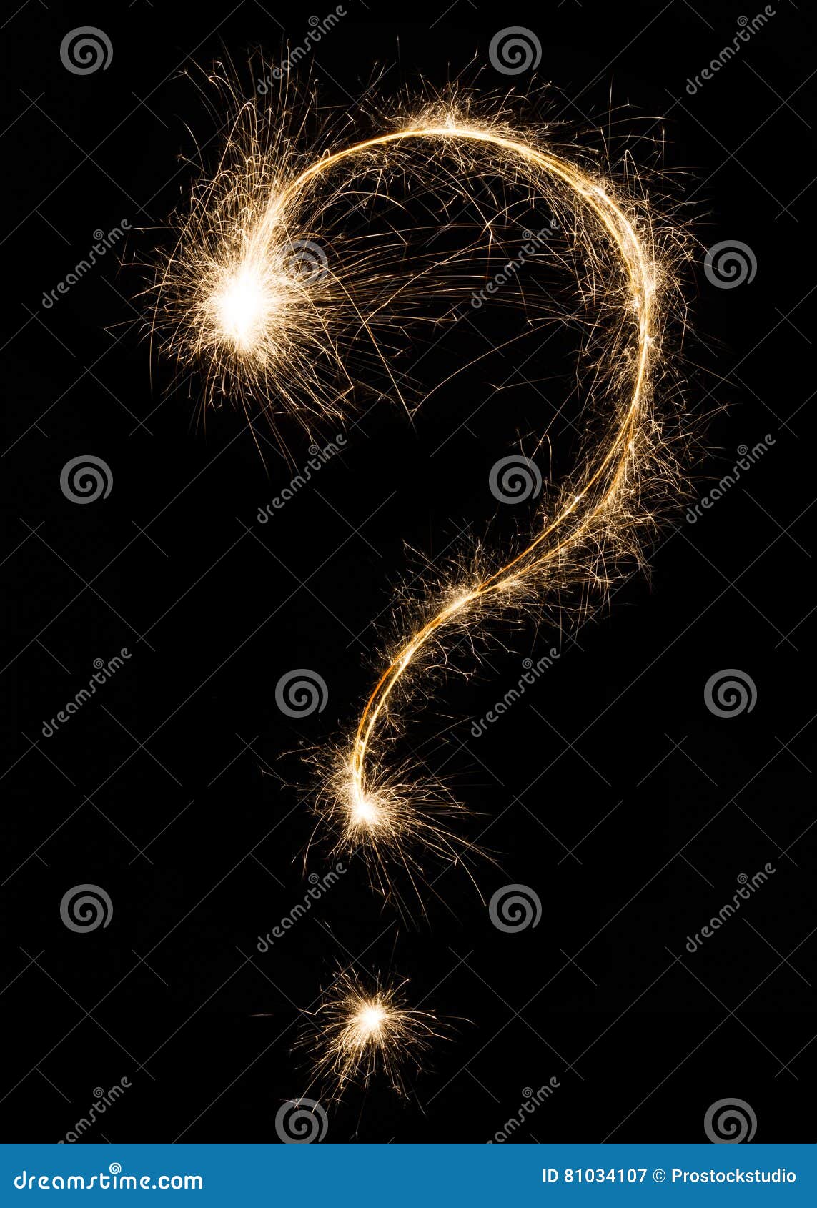 Sparkler Firework Light Question Punctuation Mark Stock Image - Image ...