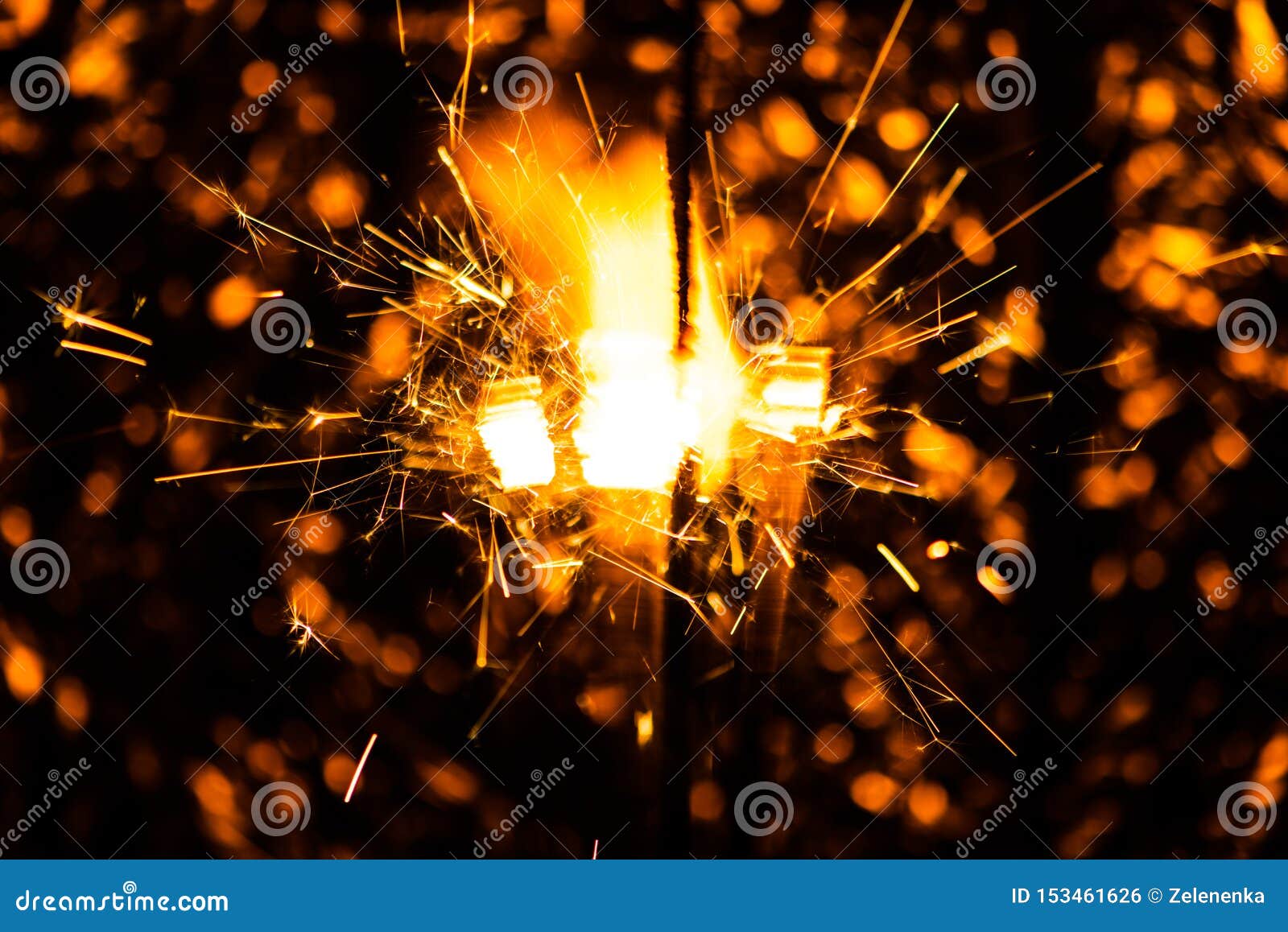 Sparkler Glowing in the Dark Stock Photo - Image of closeup, glitter ...