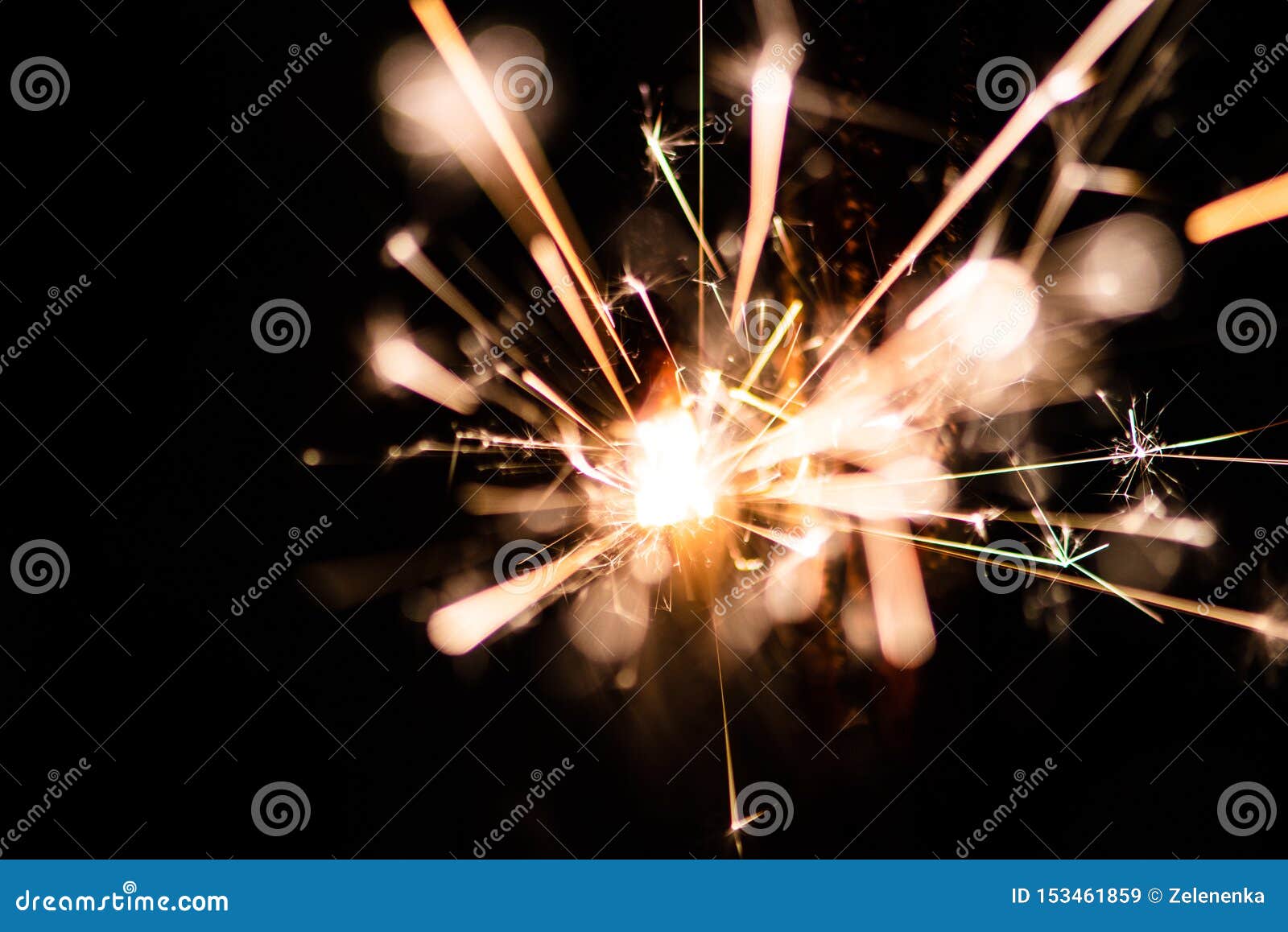 Sparkler Glowing in the Dark Stock Image - Image of bright, blue: 153461859