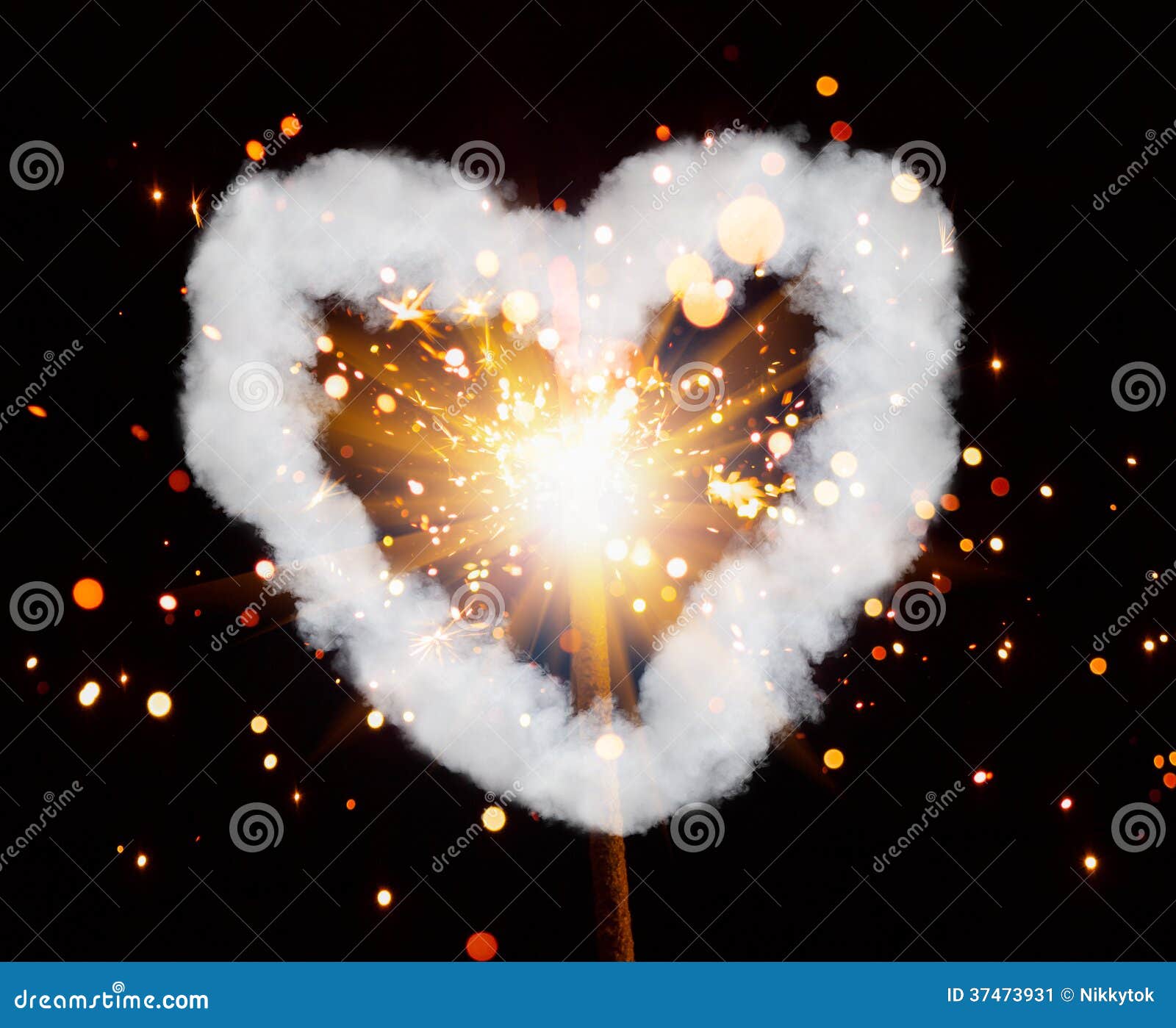 Sparkler and Heart Smoke Ring Stock Image - Image of magic, backdrop ...