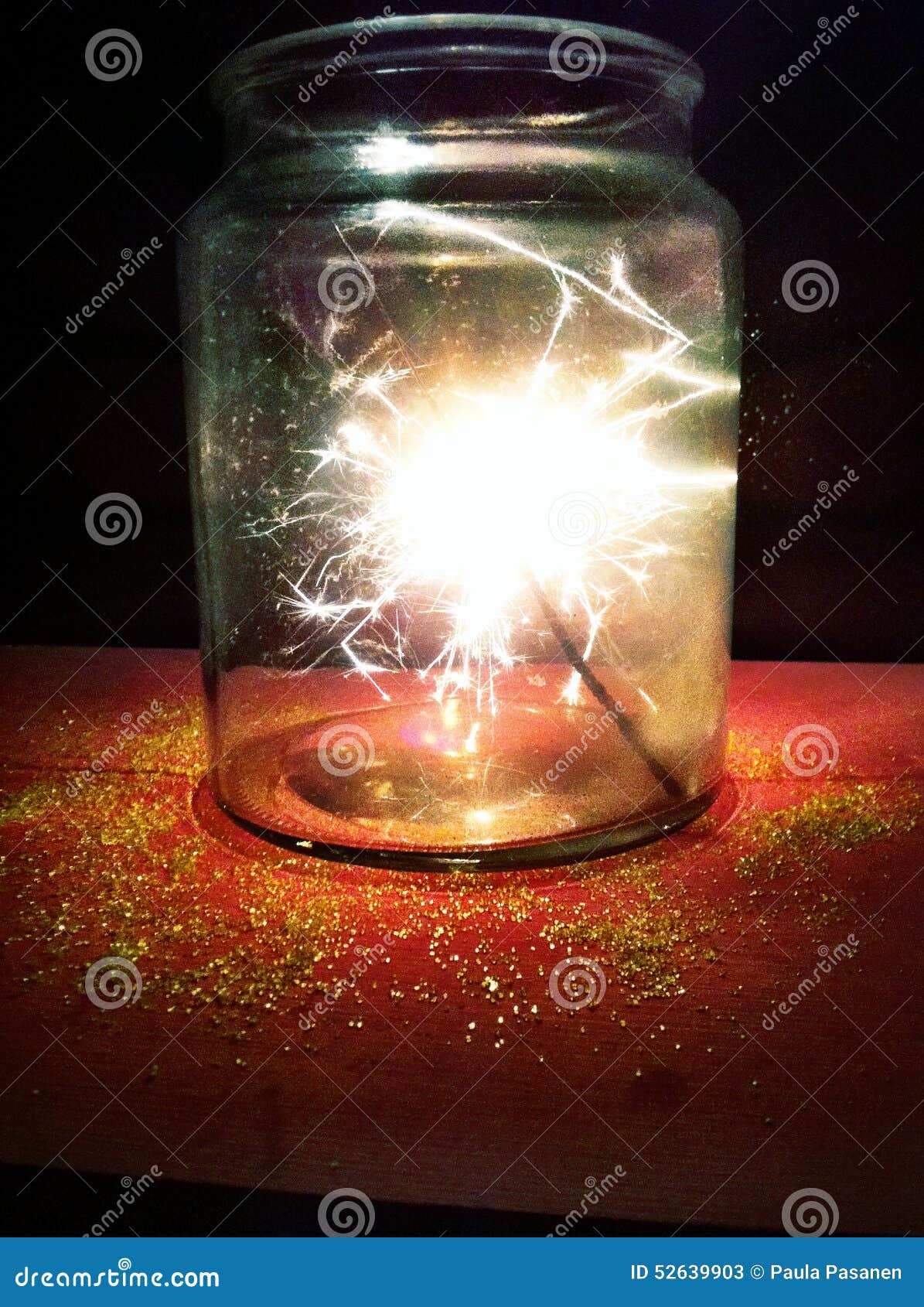 Sparkler in a jar stock image. Image of glass, sparkling - 52639903