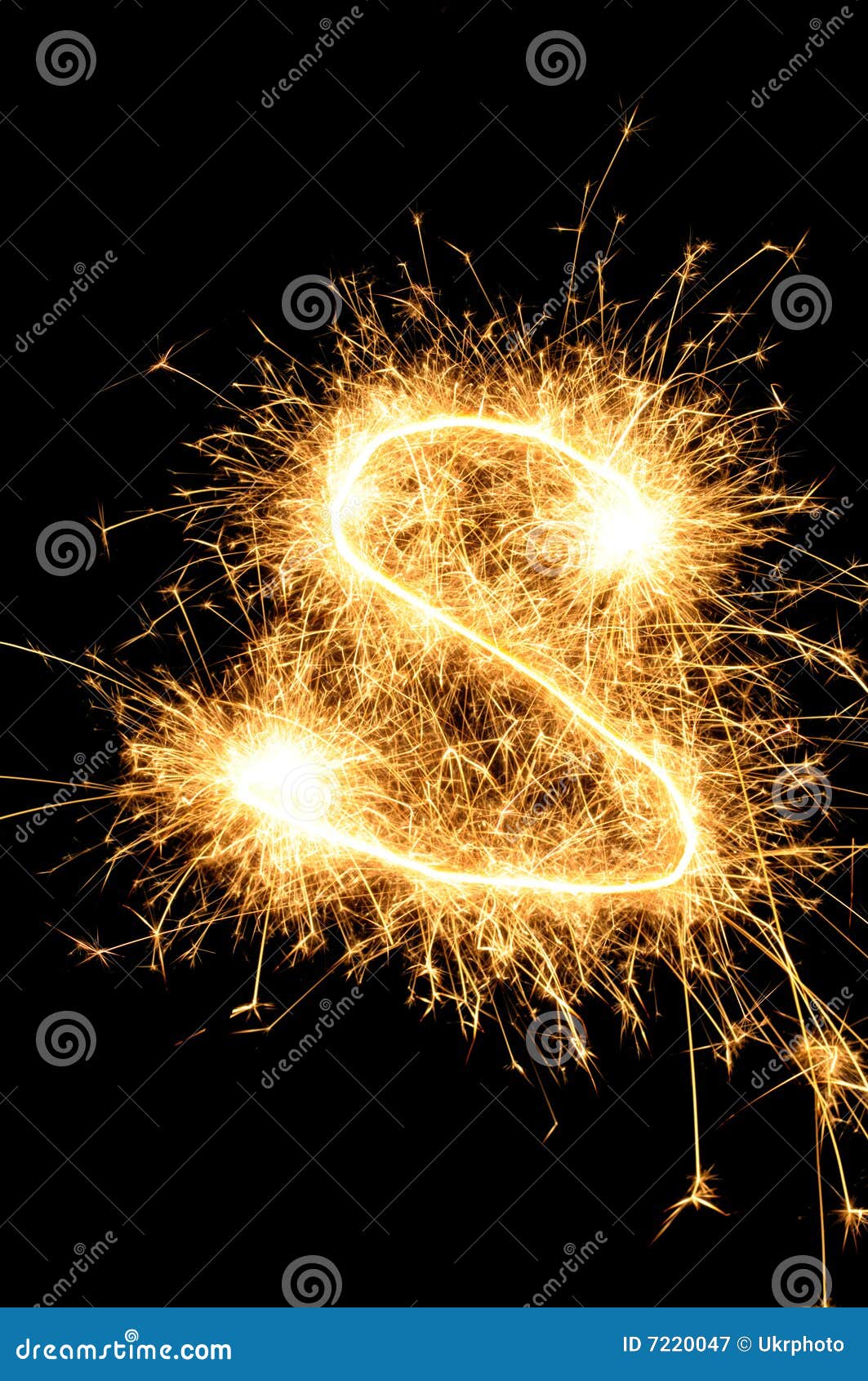 Sparkler Letter of English Alphabet Stock Image - Image of gold, shiny ...