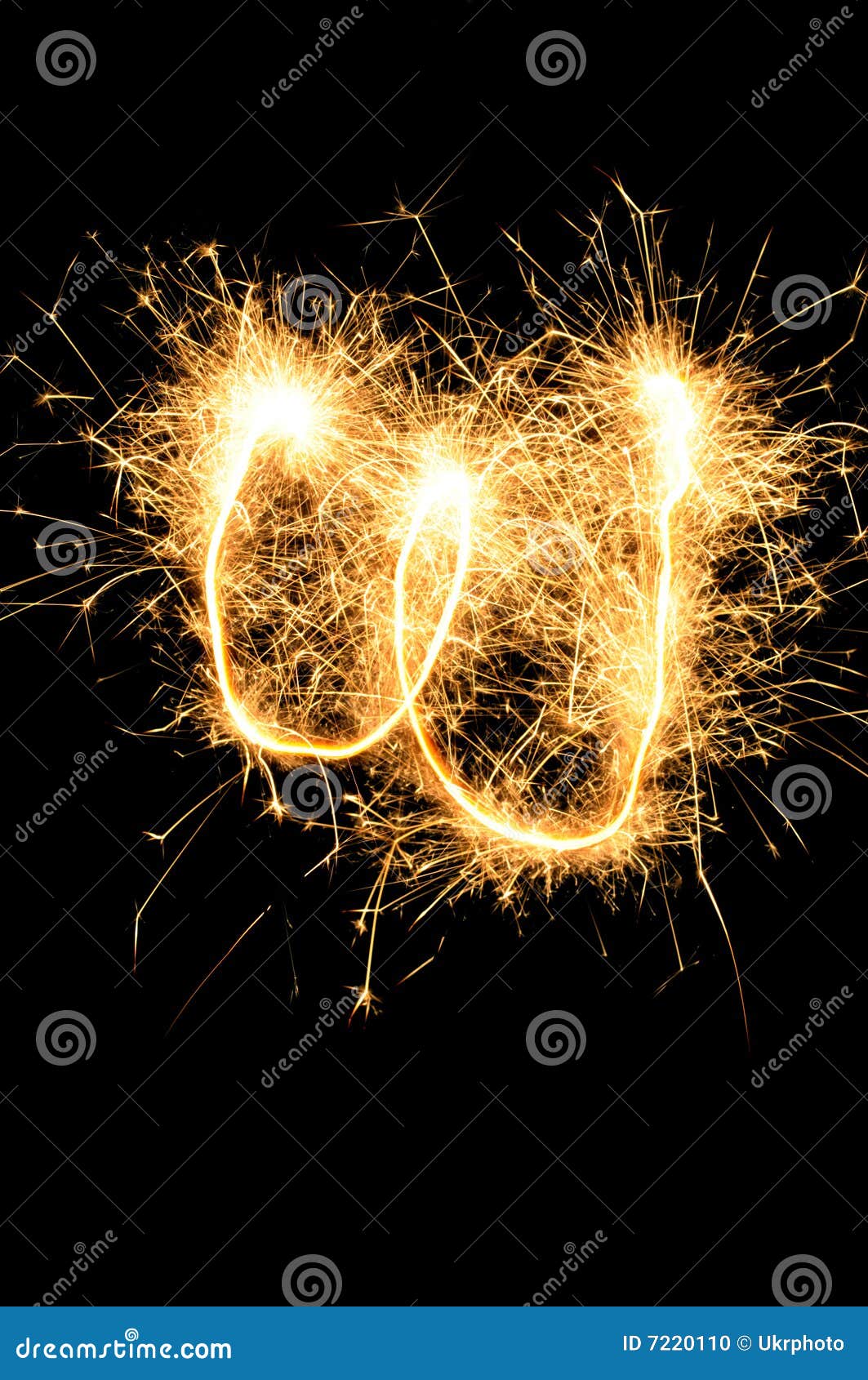 Sparkler Letter of English Alphabet Stock Photo - Image of burning ...