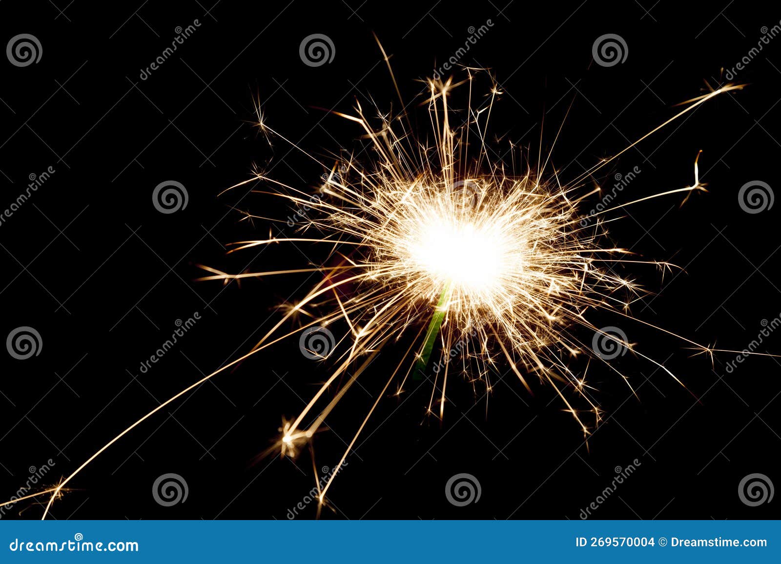 Sparkler lit in the dark stock photo. Image of close - 269570004
