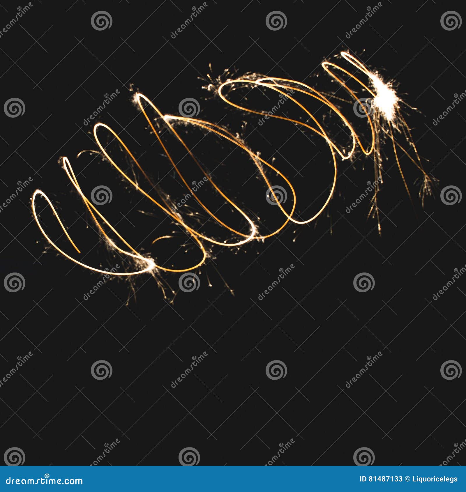 Sparkler Squiggle Shapes stock image. Image of light - 81487133