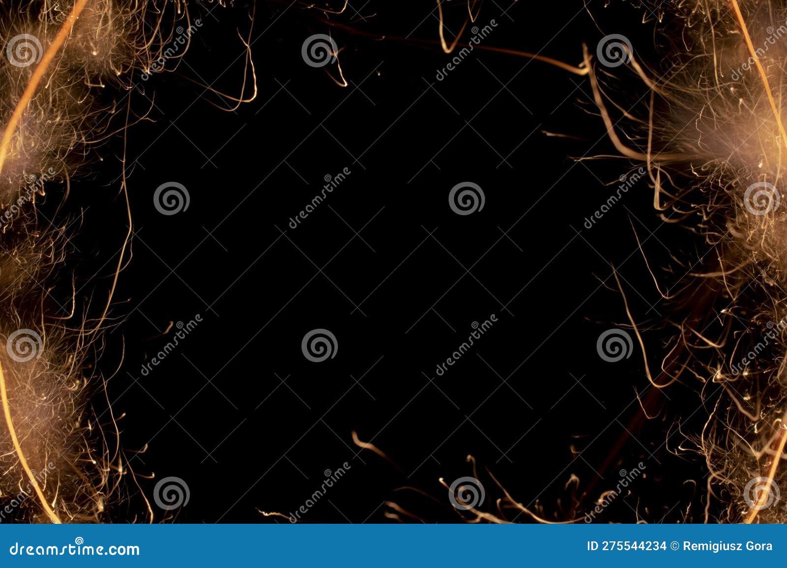 Sparkler Trail of Light with Sparks in a Straight Line. Stock Photo ...