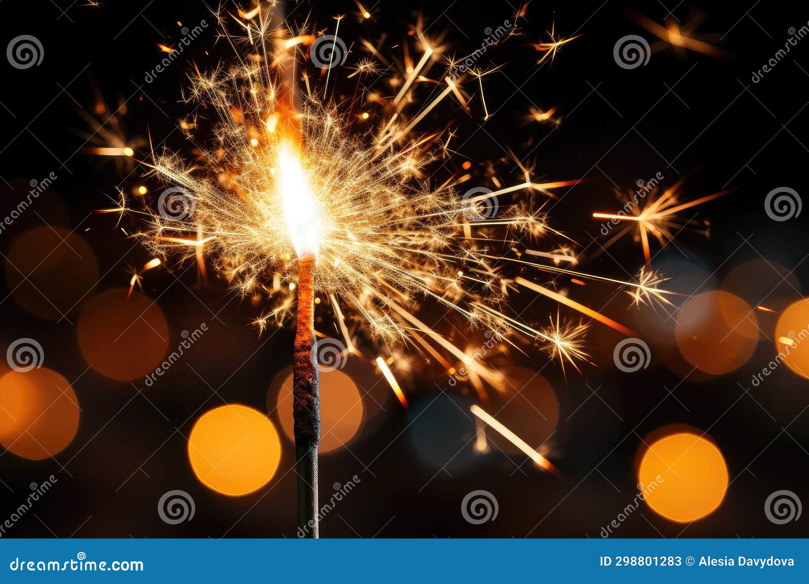 Sparklers on a Dark Background. Holiday Banner with Fireworks Stock ...