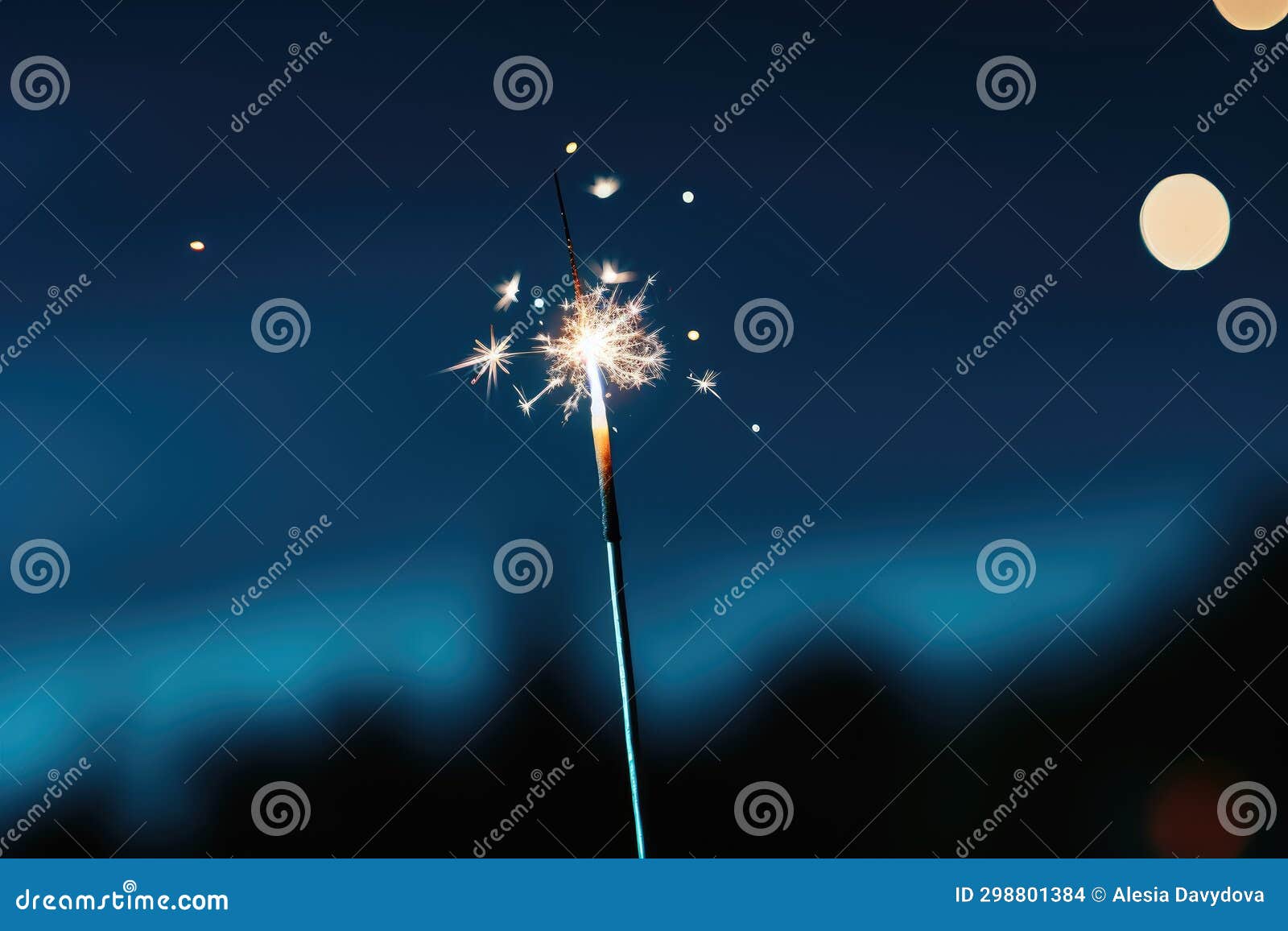 Sparklers on a Dark Background. Holiday Banner with Fireworks Stock ...