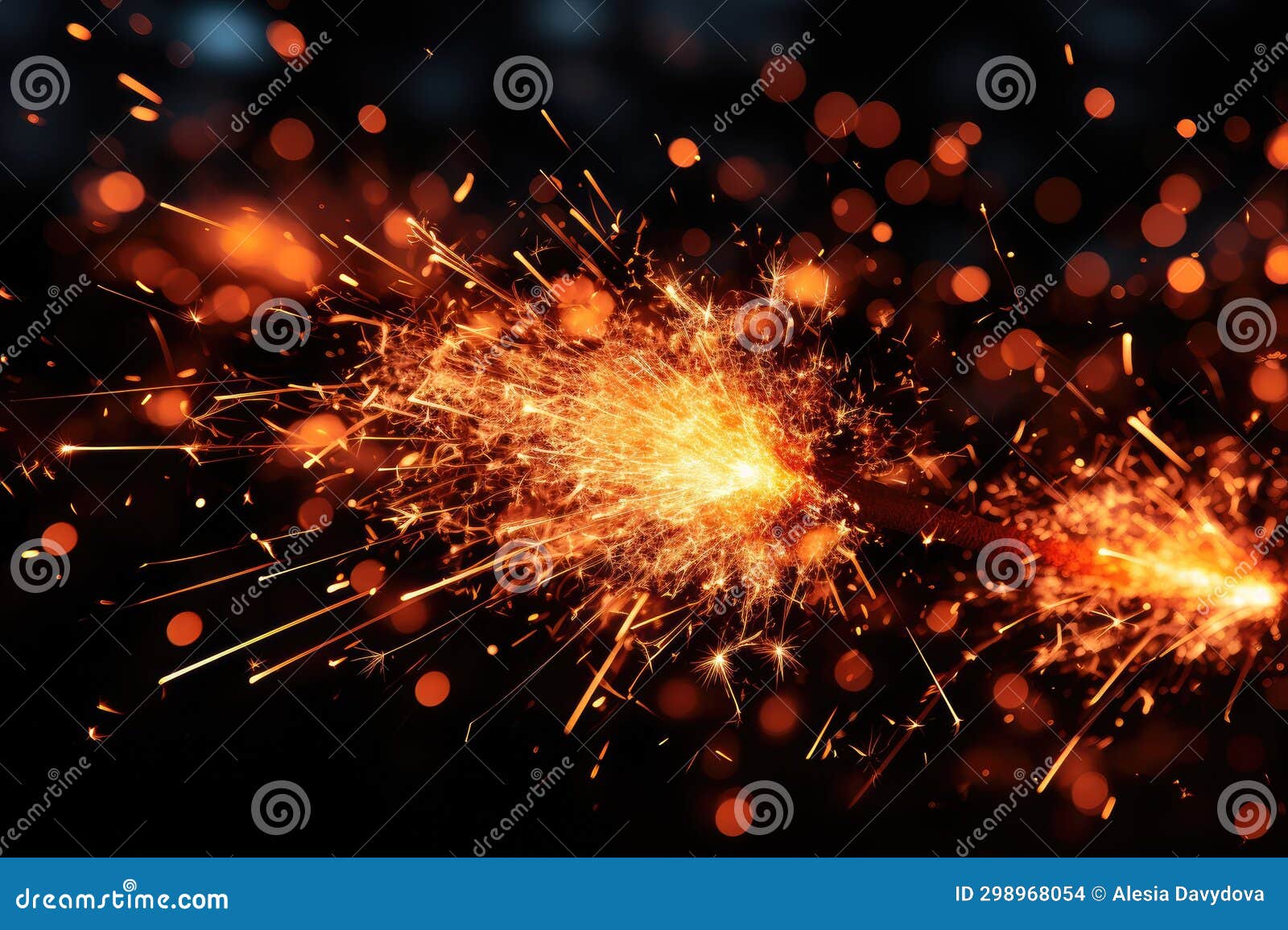 Sparklers on a Dark Background. Holiday Banner with Fireworks Stock ...