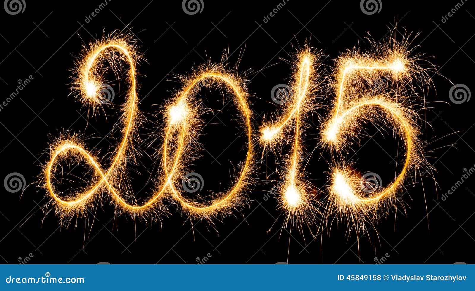 2015 with sparklers stock photo. Image of sparkler, anniversary - 45849158