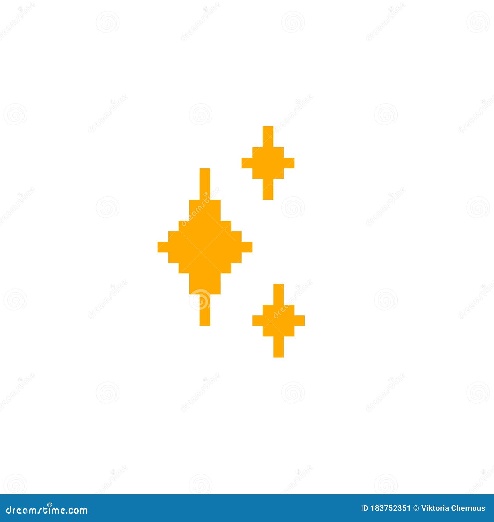 Sparkles Pixel Art Icon, Pixel Illustration Stock Illustration ...