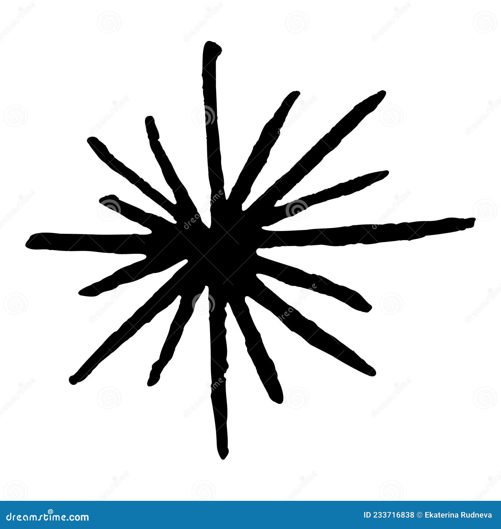 Sparkles, Star, Linear Drawing on a White Background Stock Vector ...