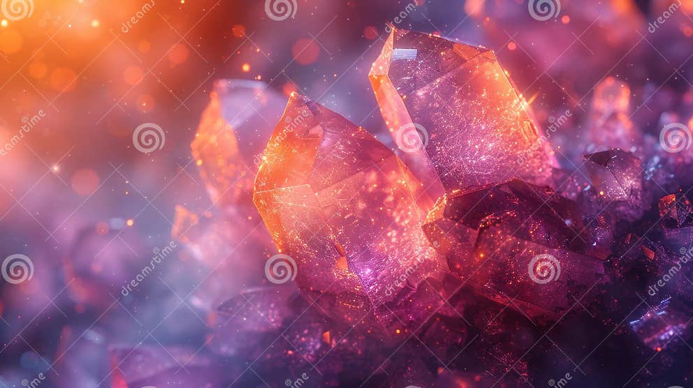 Sparkling Amethyst Crystals - Generative Ai Stock Illustration ...