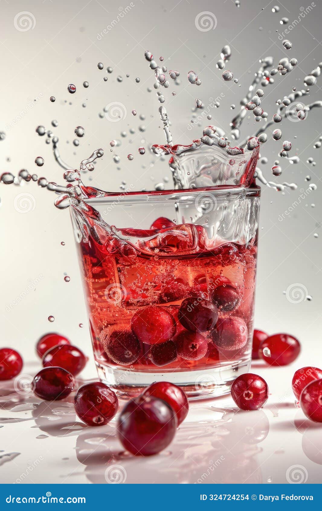 Sparkling Berry Splash in Glass on Vibrant Background Stock Photo ...