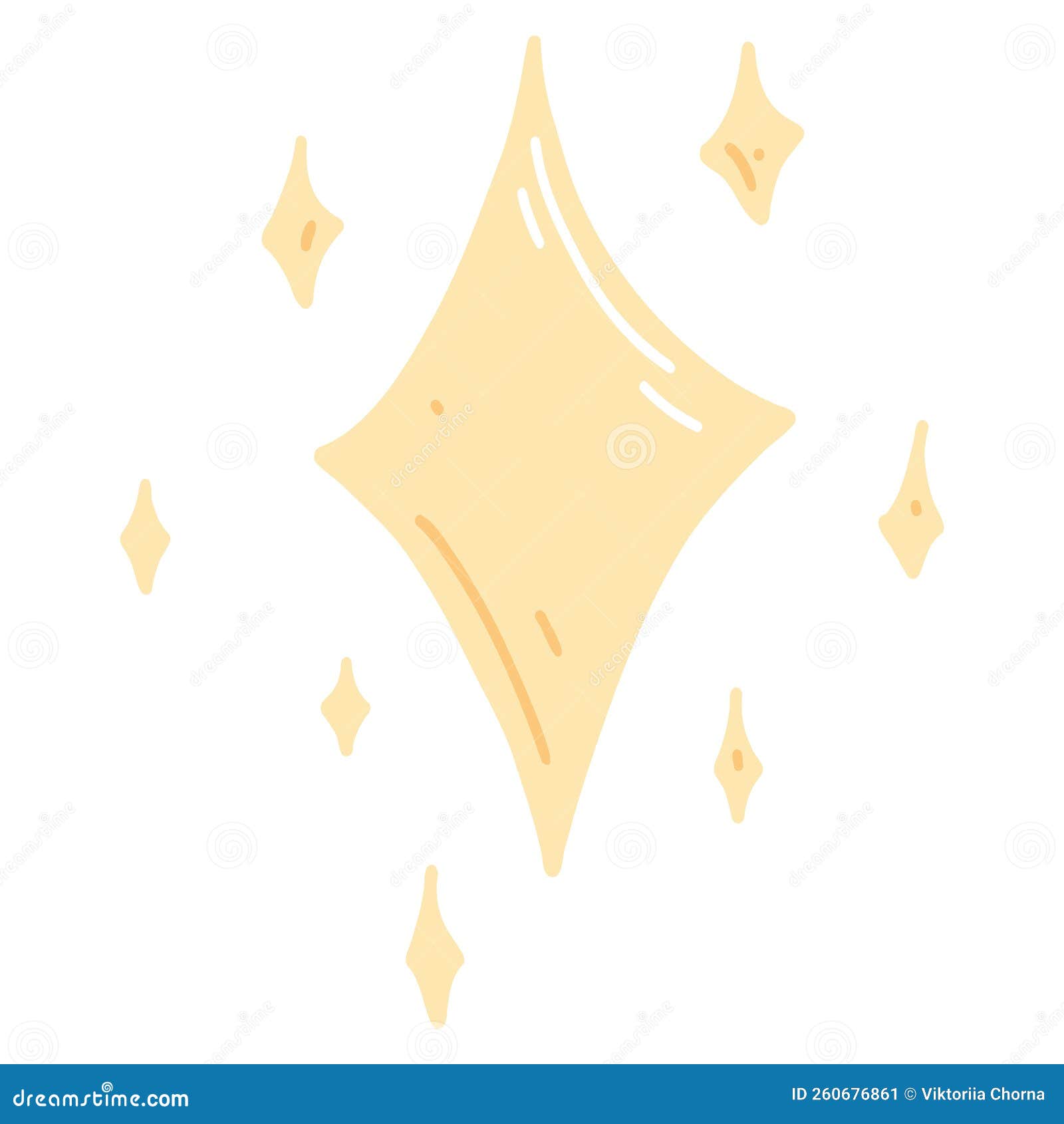 Sparkling Blinks in Cartoon Flat Style. Hand Drawn Vector Illustration ...