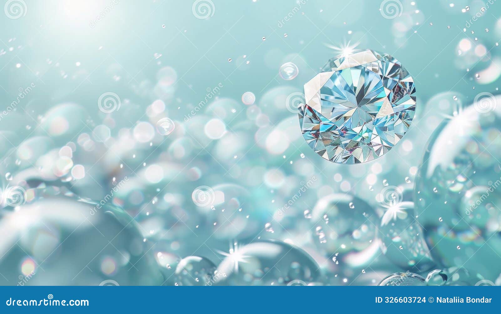 Sparkling Blue Diamonds Crystal on Blue Background Stock Photo - Image ...