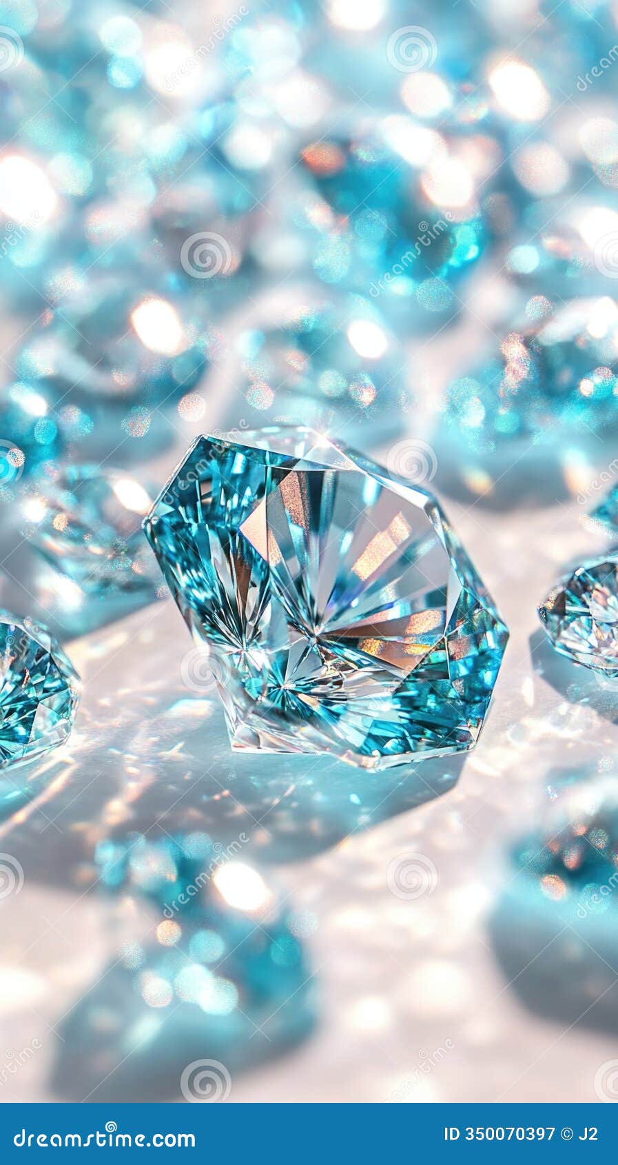 Sparkling Blue Diamonds in Sunlight Creating a Dazzling Display Stock ...