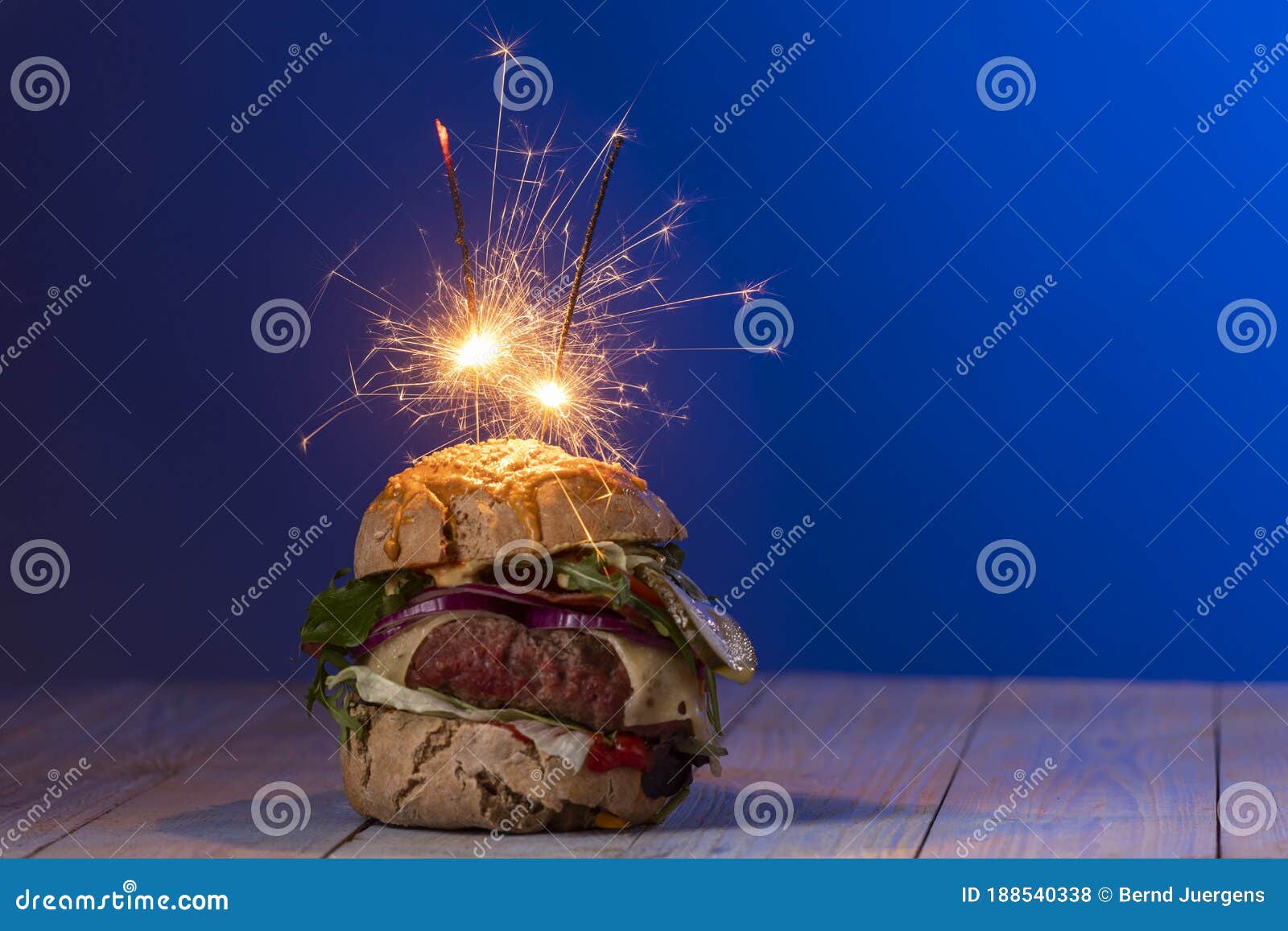 Sparkling burger stock photo. Image of gourmet, anniversary - 188540338