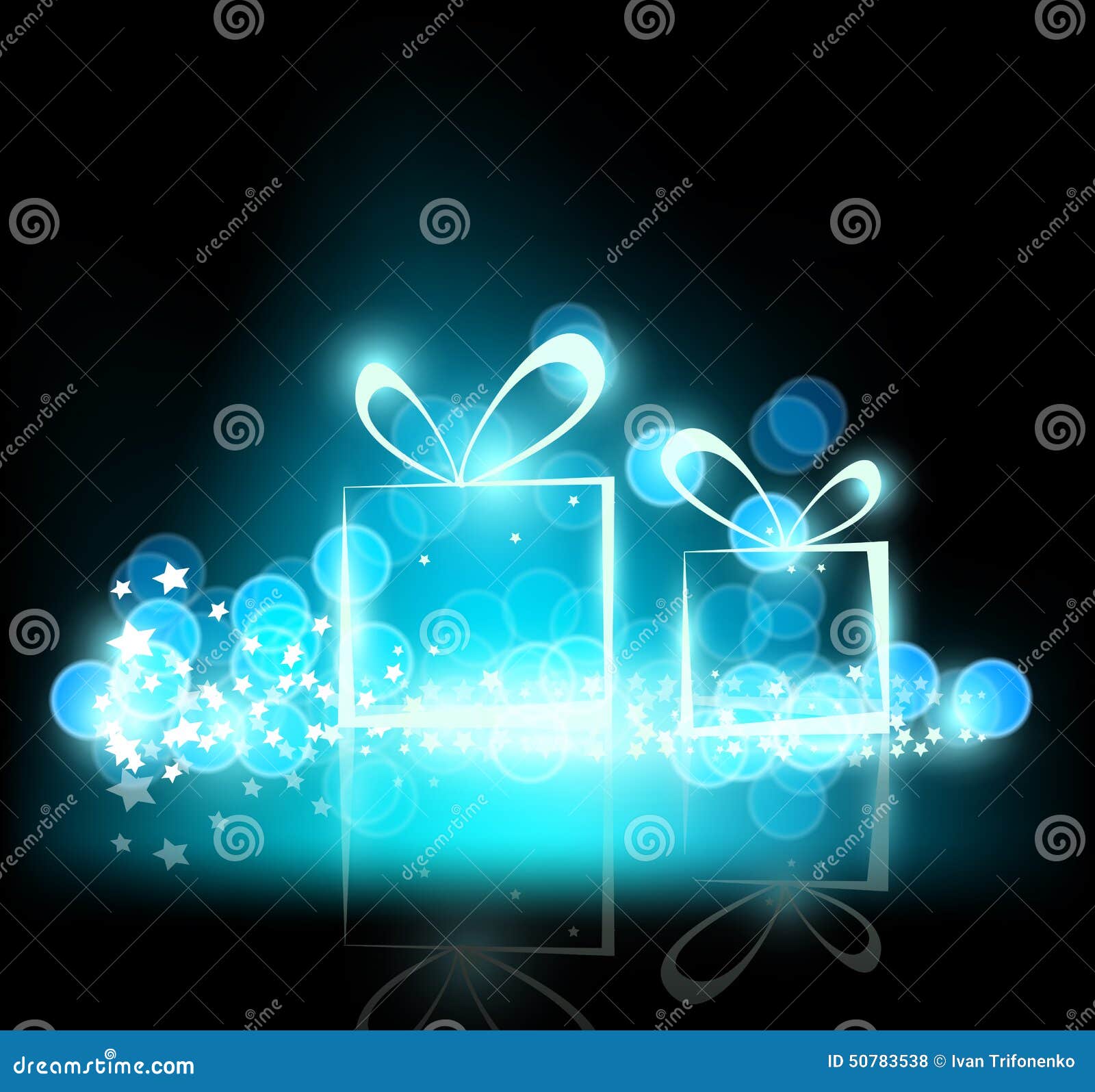 Sparkling Christmas Presents on a Black Background Stock Vector ...