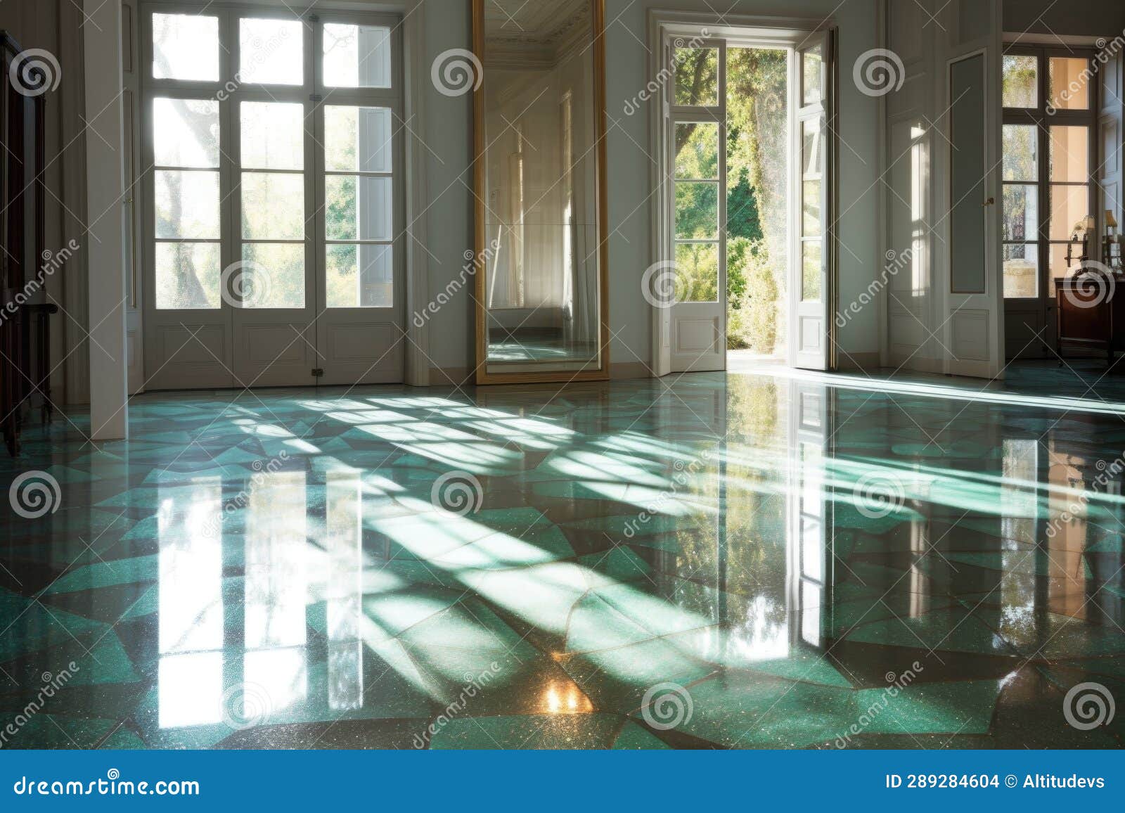 Sparkling Clean Floor Reflecting Light Stock Photo - Image of pristine ...