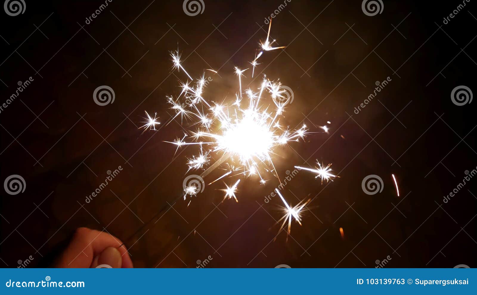 Sparkling Cold Fireworks in Hand Stock Image - Image of party, ignite ...
