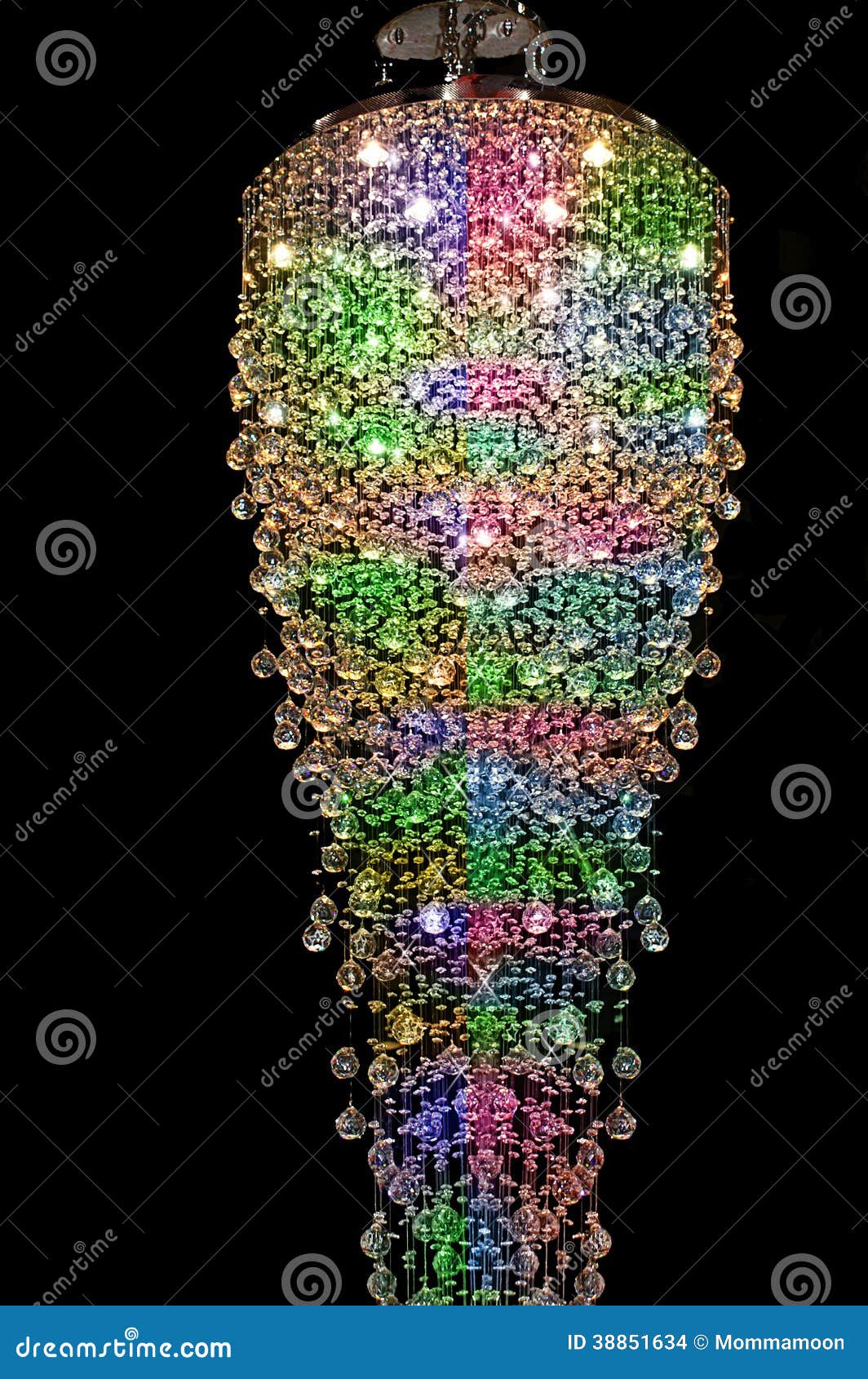Sparkling Colorful Chandelier Stock Photo - Image of circle, glass ...