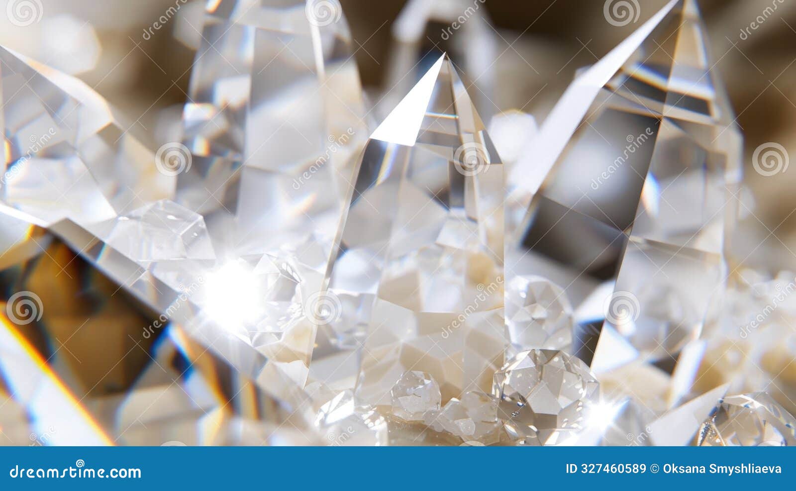 Sparkling Crystal Cluster Close-up with Refracted Light Stock Image ...