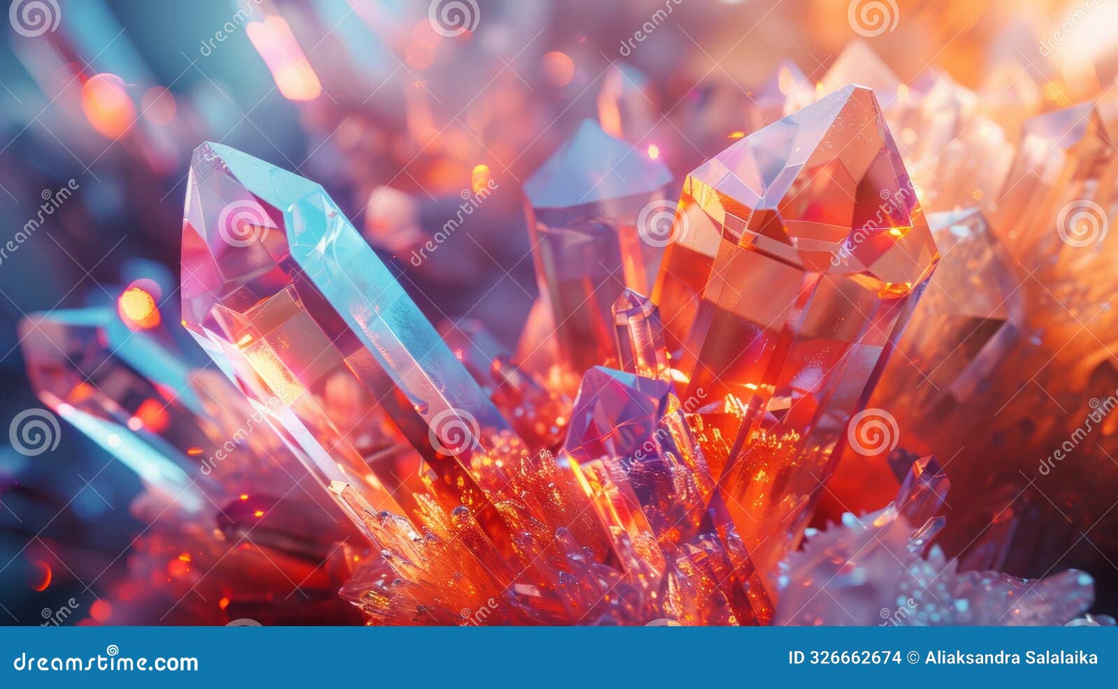 Sparkling Crystal Formations of Different Sizes and Angles, Composing a ...