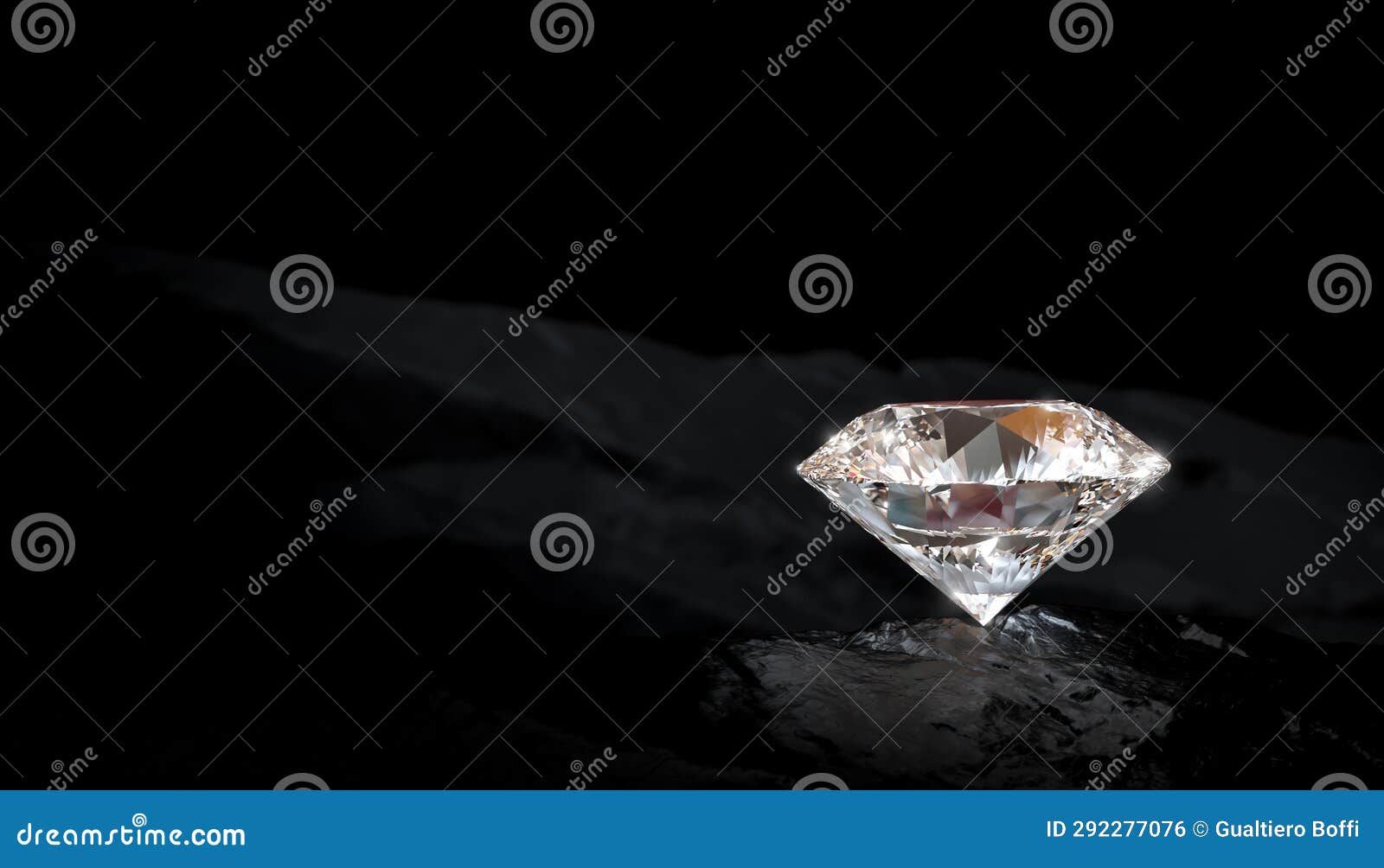 A Big Sparkling Diamond Of A Drk Surface Created With Generative AI ...
