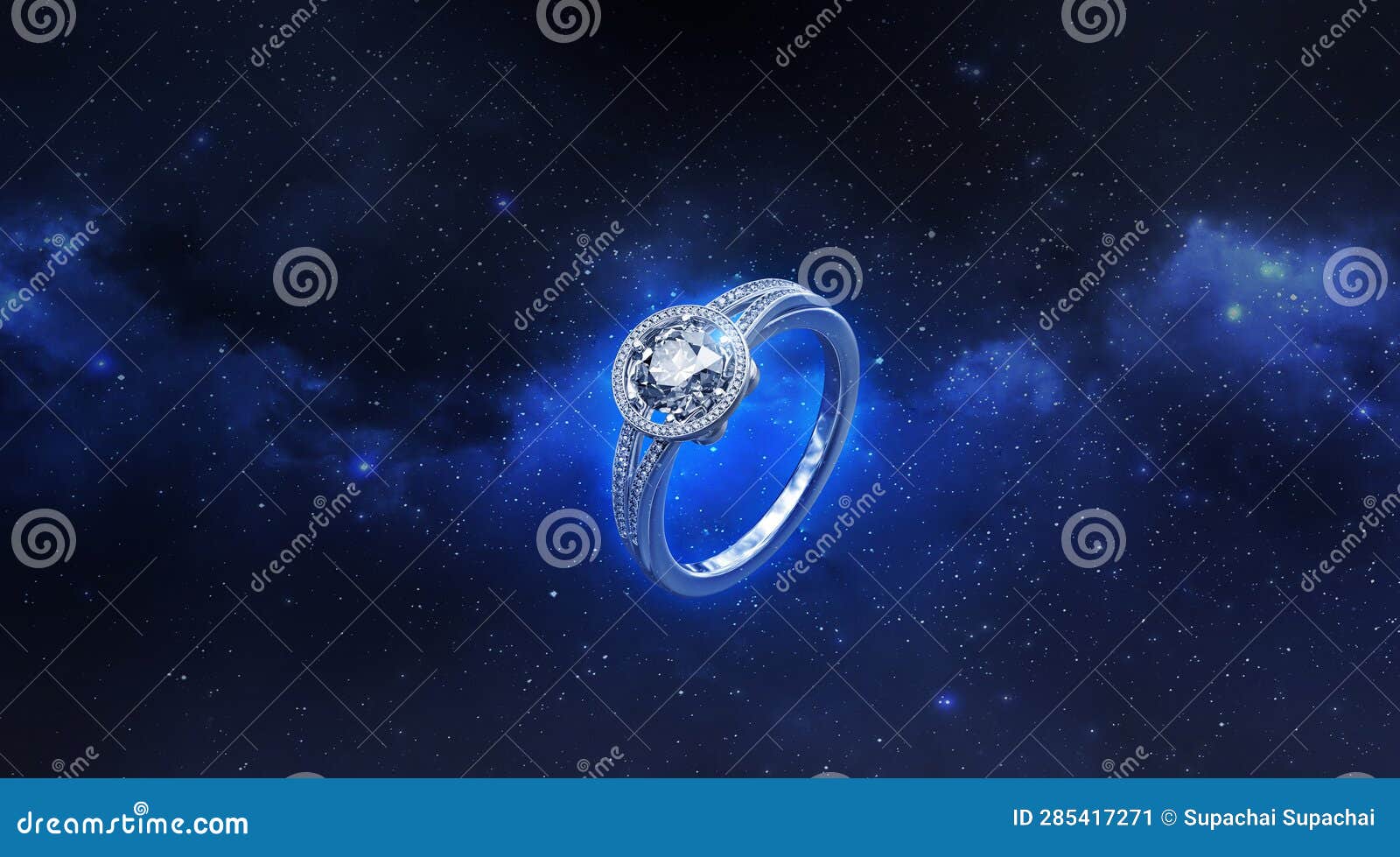 Sparkling Diamonds Floating in the Planet View from Space Stock ...