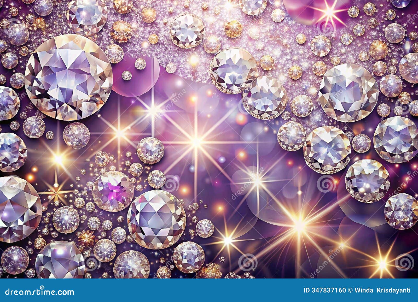 Sparkling Diamonds and Stars Background Stock Illustration ...