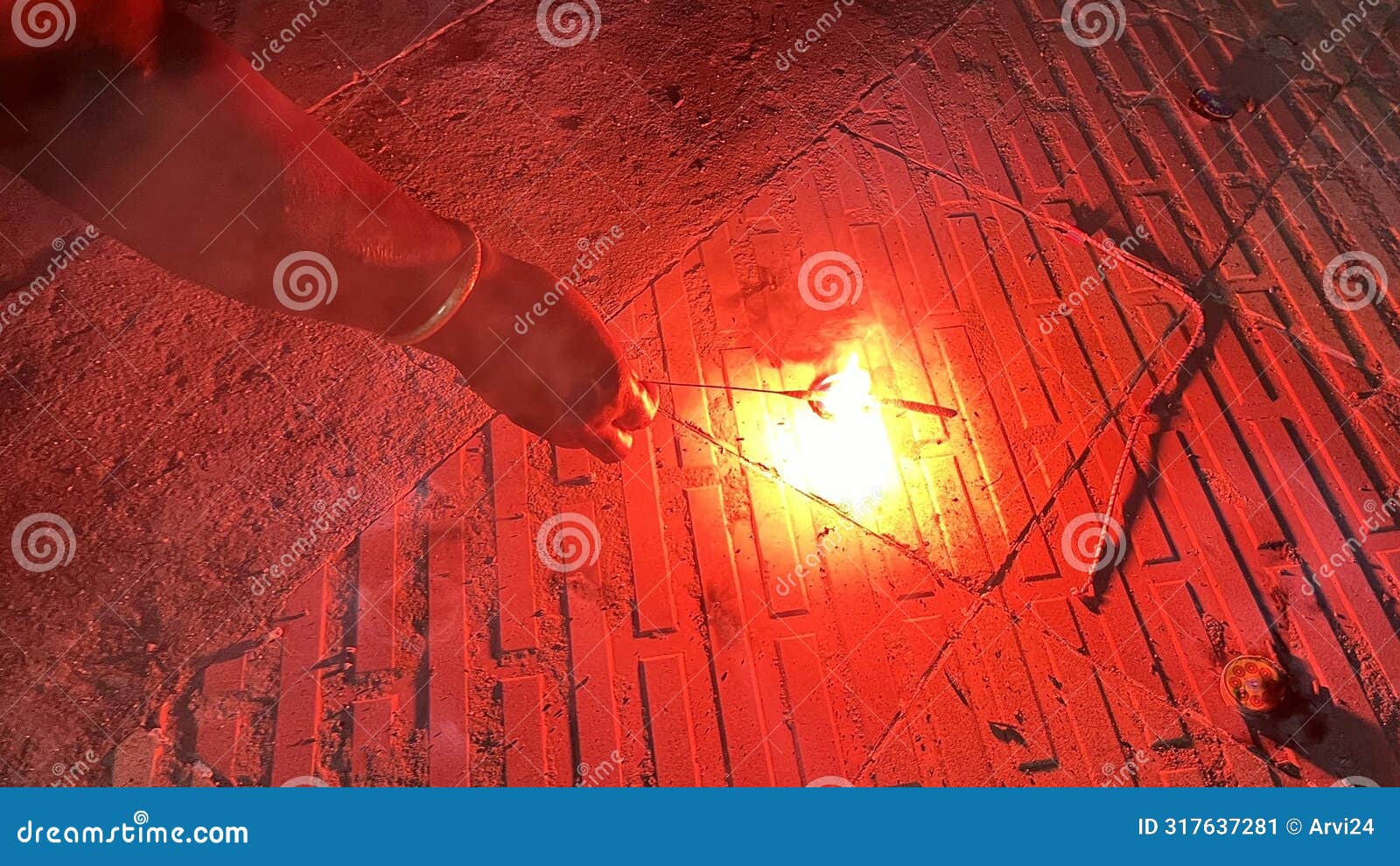 Sparkling Effect of a Red Color Cracker Stock Image - Image of ...