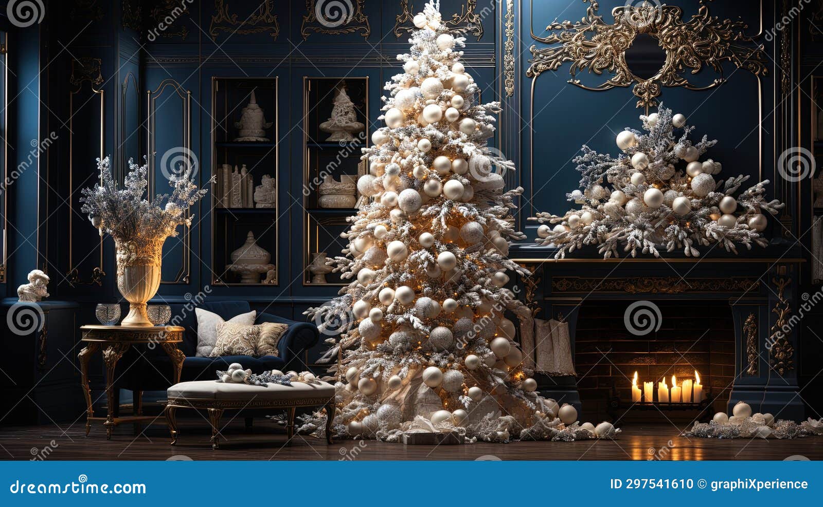 Sparkling Festive Christmas Tree Stock Illustration - Illustration of ...