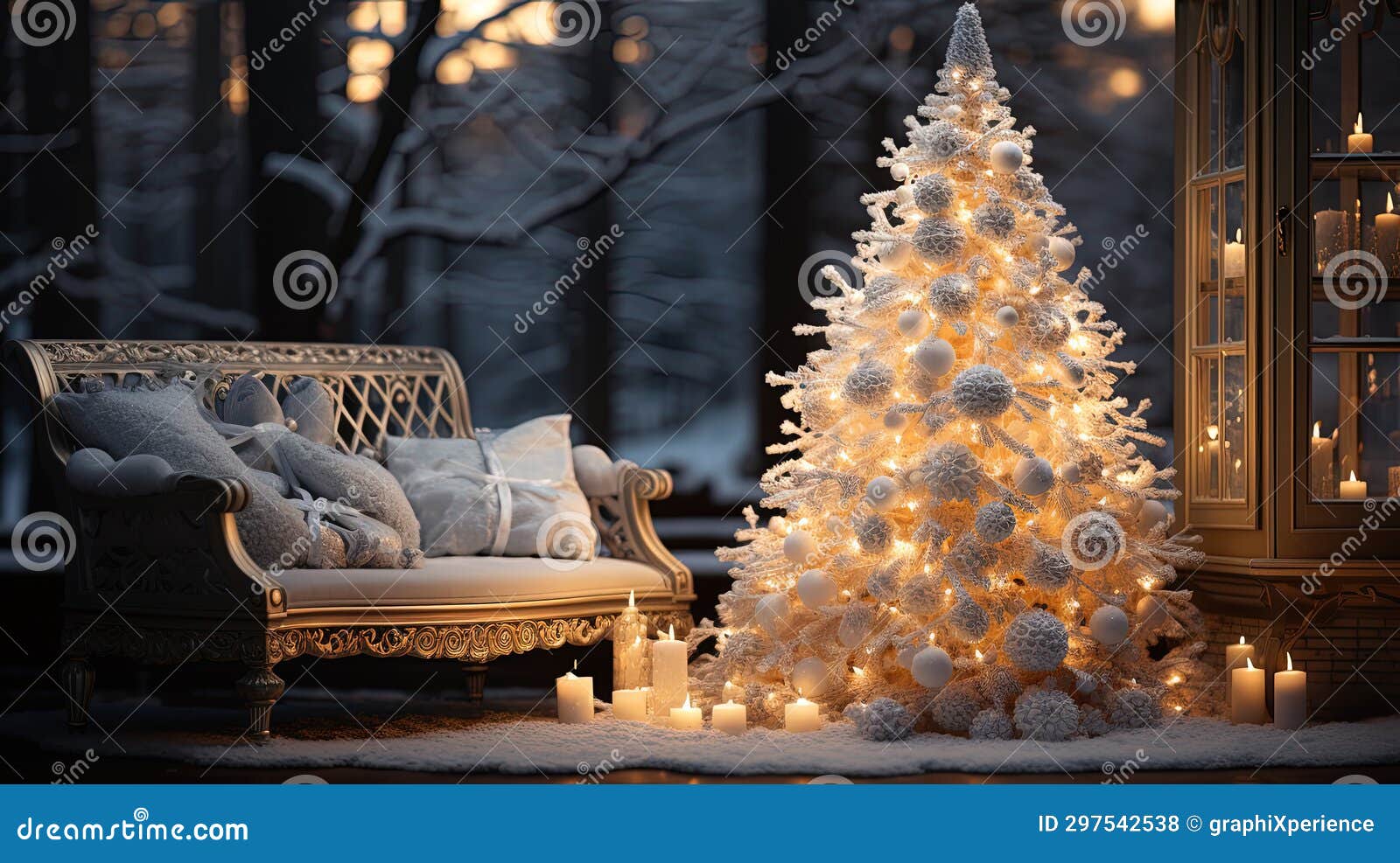 Sparkling Festive Christmas Tree Stock Illustration - Illustration of ...