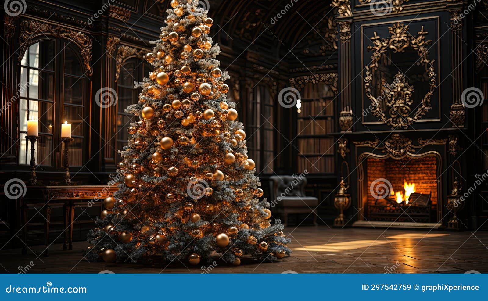 Sparkling Festive Christmas Tree Stock Illustration - Illustration of ...