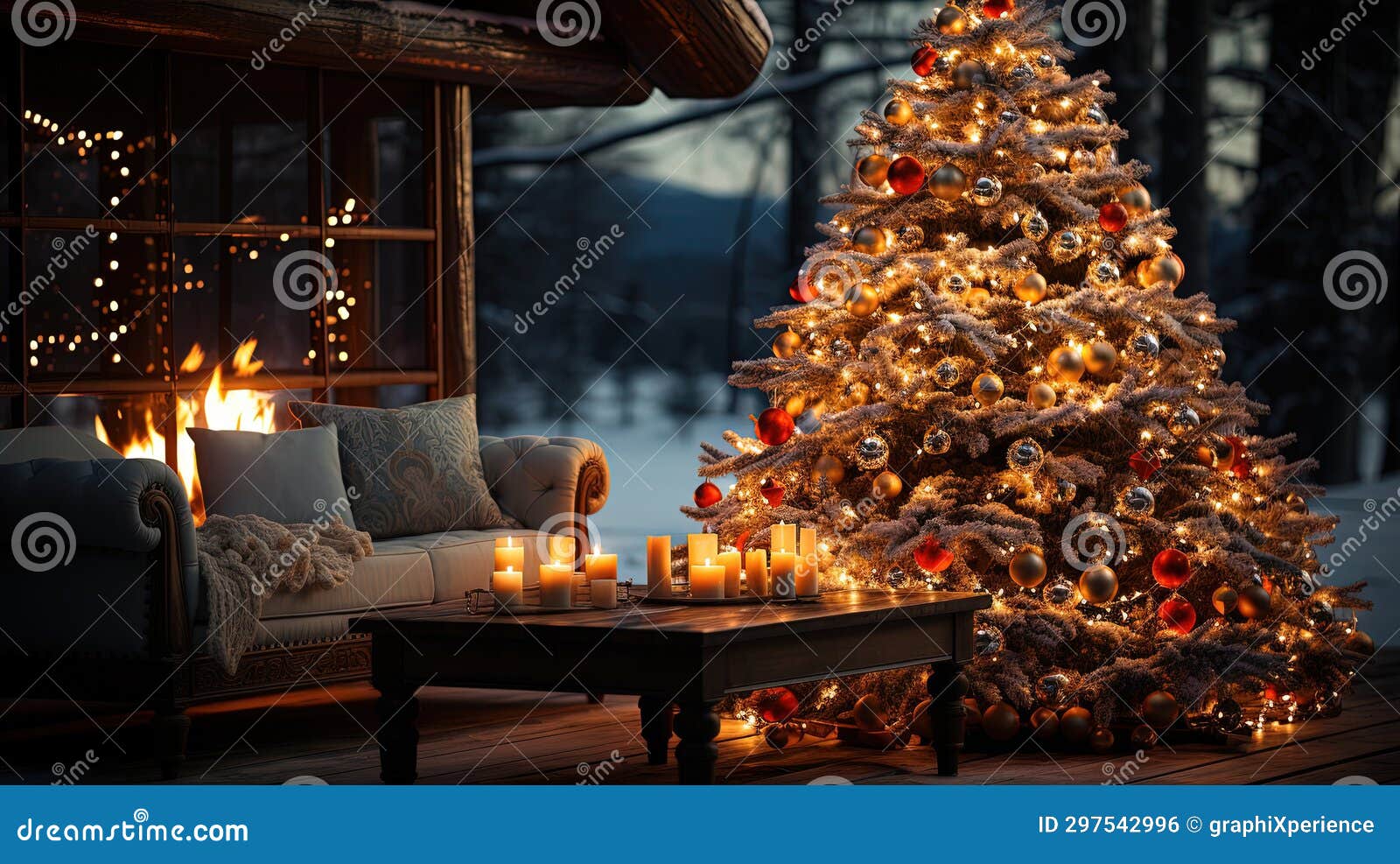 Sparkling Festive Christmas Tree Stock Illustration - Illustration of ...