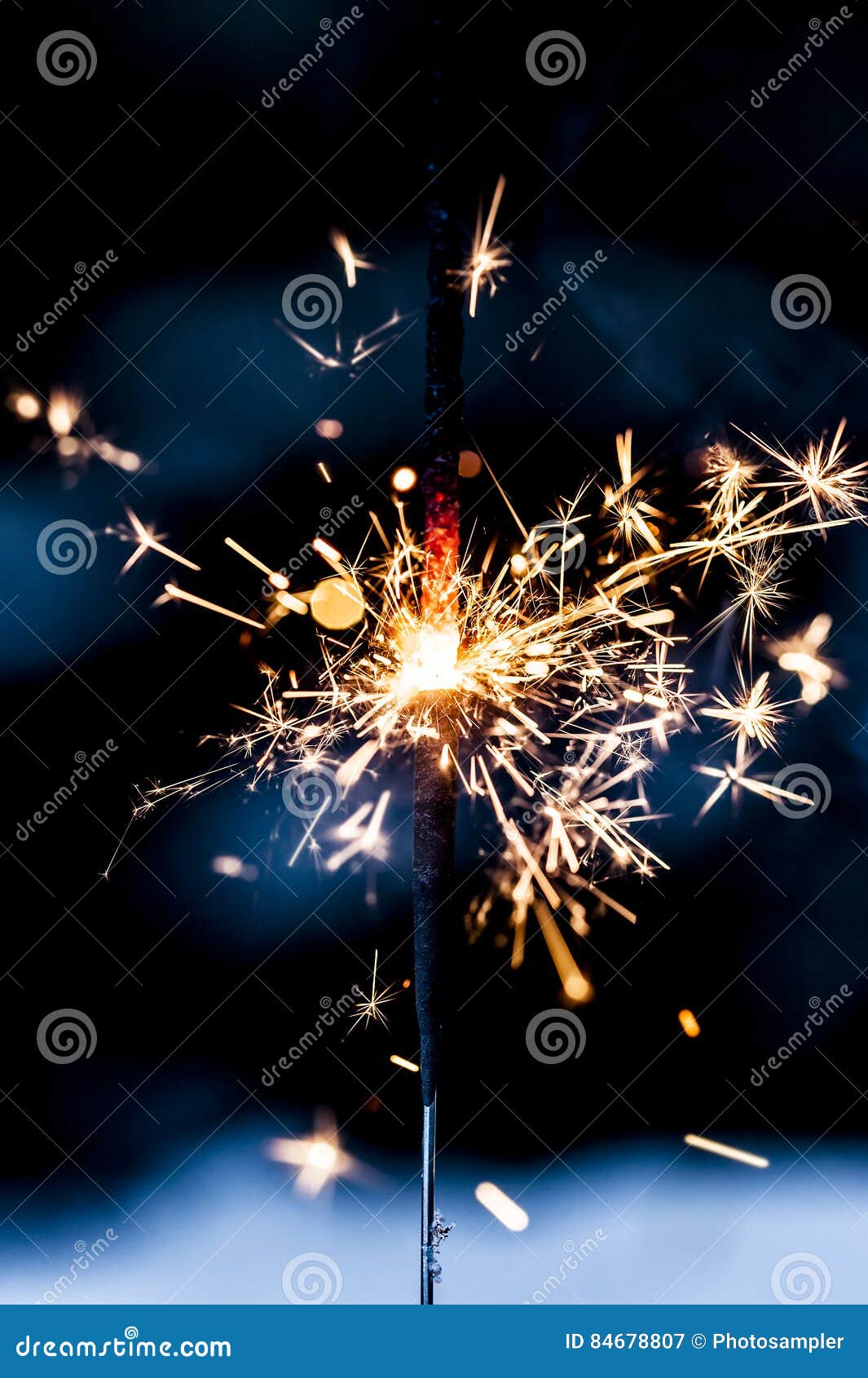 Sparkling Fire Stick with Particles Stock Image - Image of celebration ...