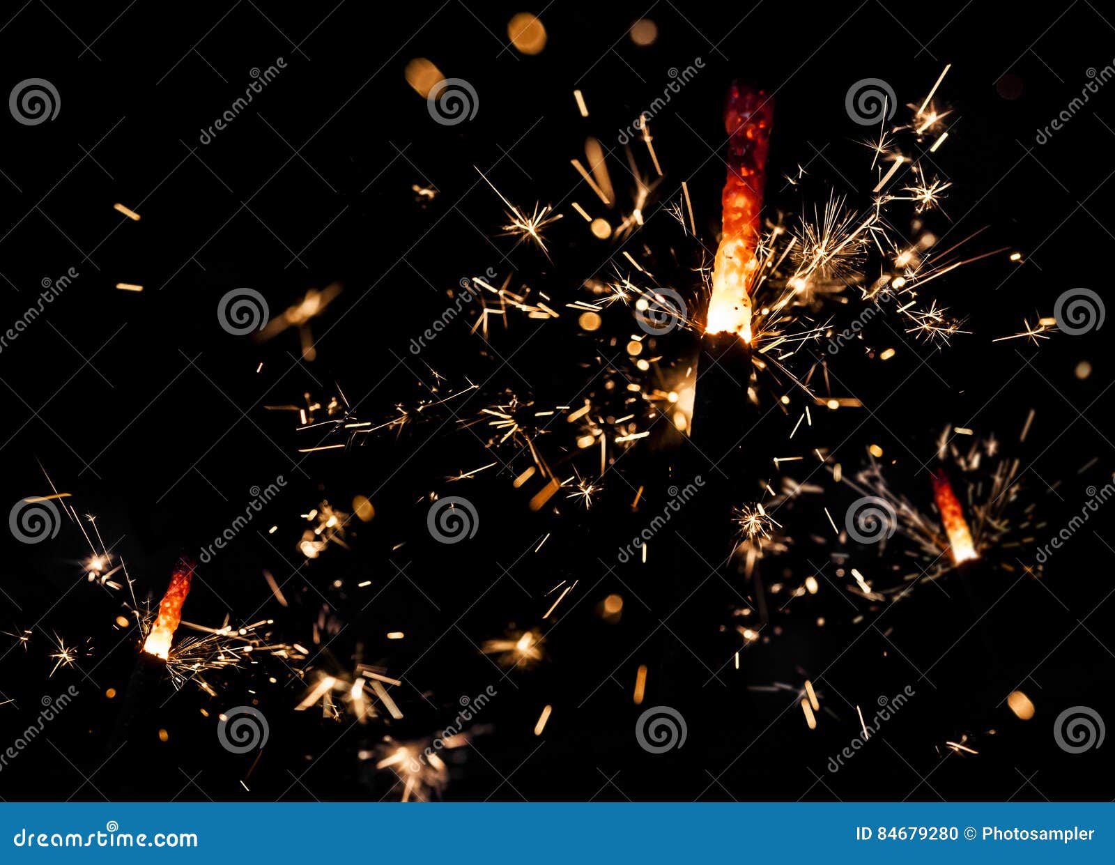 Sparkling Fire Sticks with Particles Stock Photo - Image of glowing ...